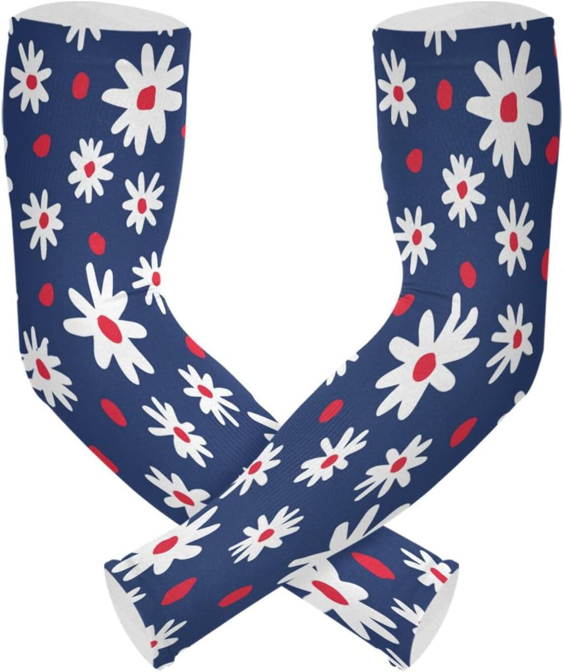 FREEAMG Daisy Floral UV Protective Arm Sleeve, Sports Compression Arm ...