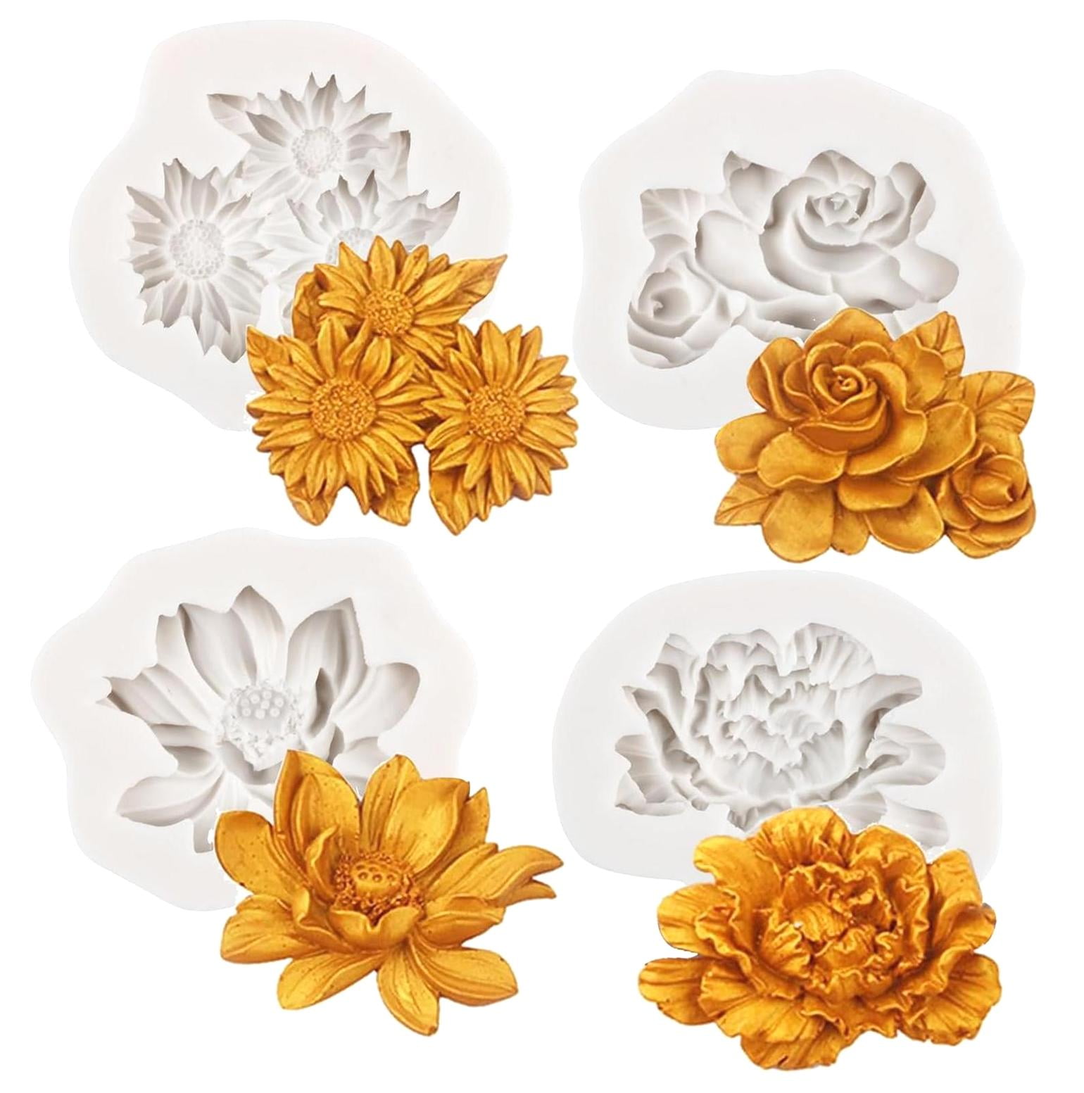 FREEAMG Daisy Fondant Molds Chrysanthemum Silicone Molds Small Fondant ...