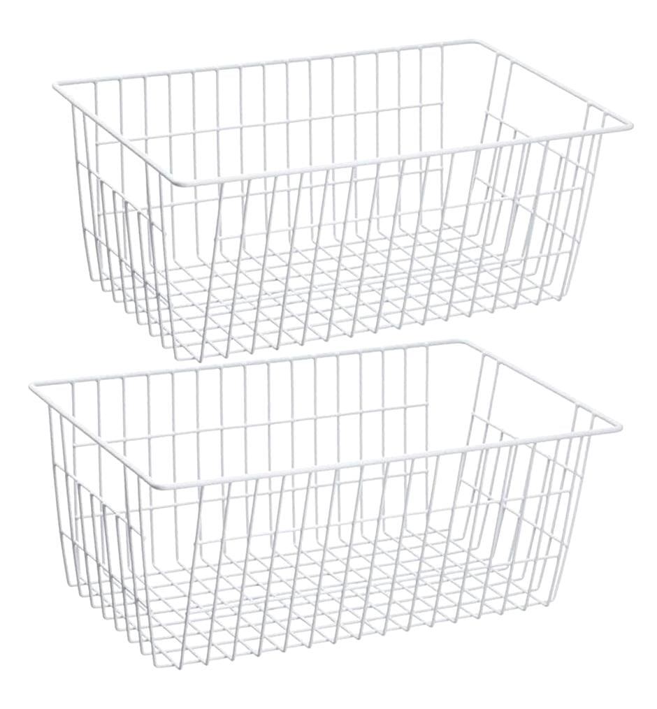 FREEAMG Dark Metal Wire Storage Containers Freezer Organizers Pantry ...