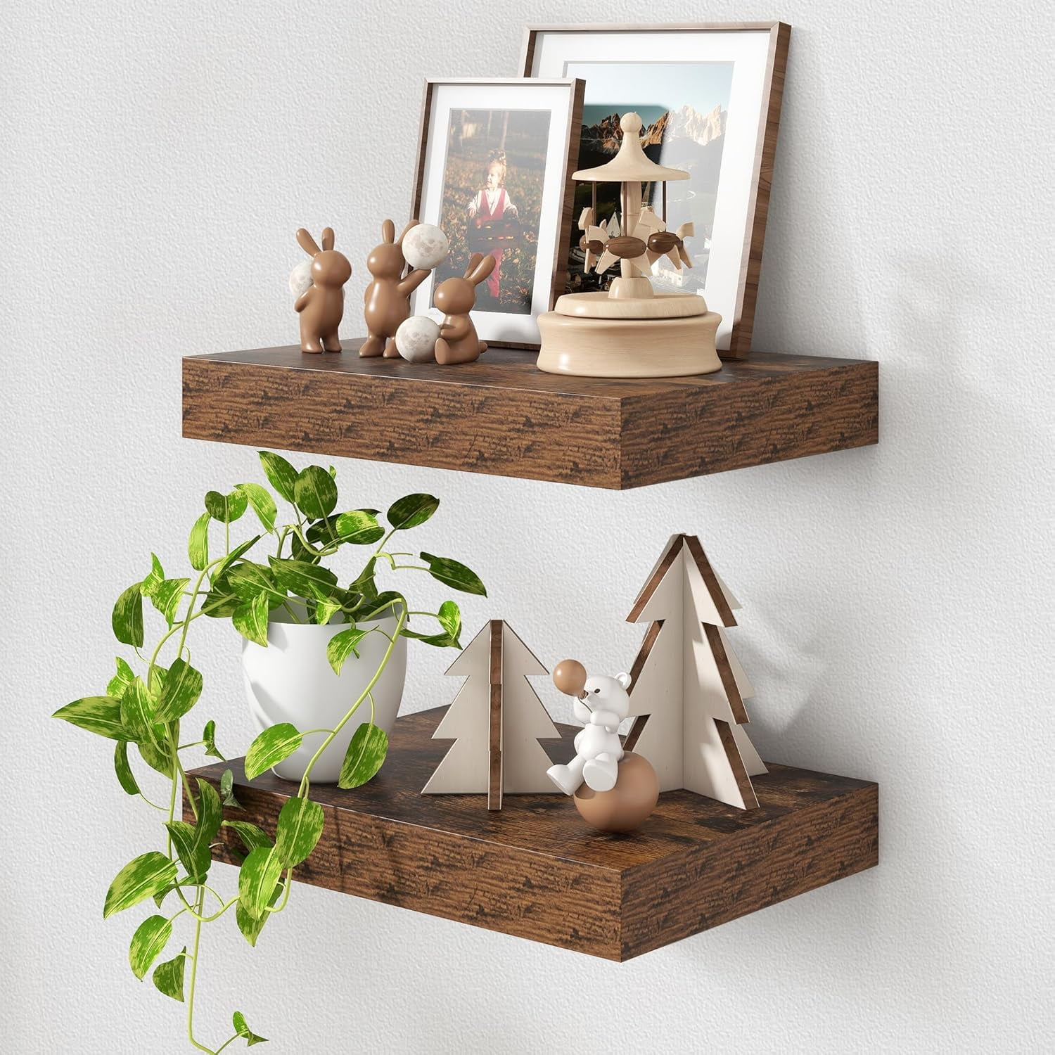 FREEAMG Deep Floating Shelves for Wall | 16 Inch Wide x 12 Inch Deep ...