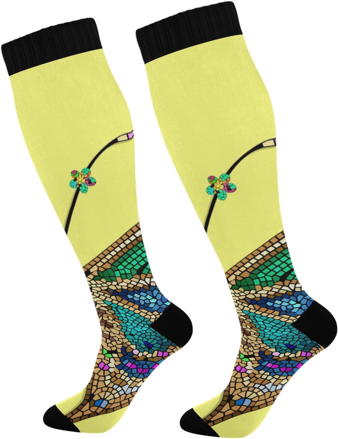 FREEAMG Digital Paper Compression Socks for Women and Men, 1 Pair ...