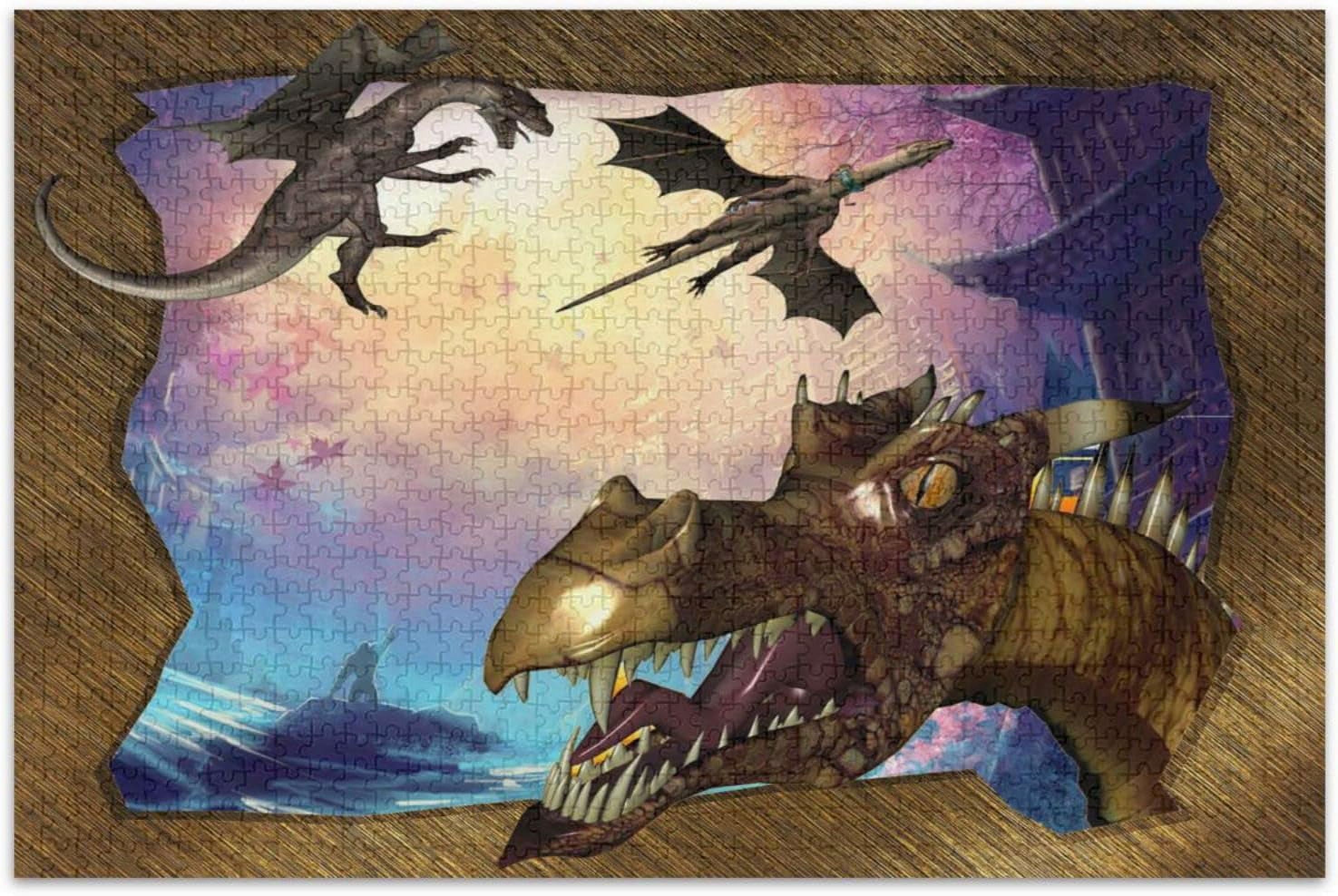 FREEAMG Dinosaur Cratoon Style 500 Piece Jigsaw Puzzle, Wall Artwork ...