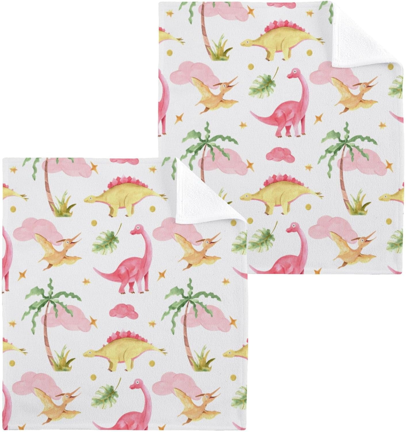 FREEAMG Dinosaurs Washcloths Set of 4-12 X 12 Inch, Fast Drying Wash ...