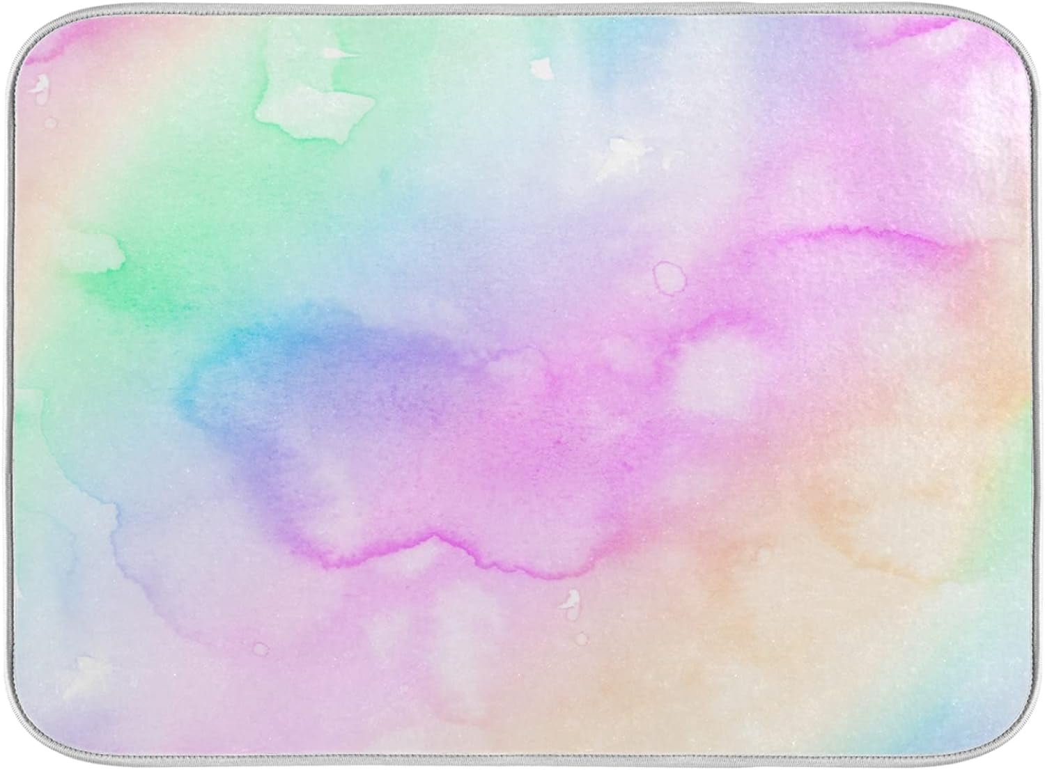 FREEAMG Dish Drying Mat Colorful Watercolor Rainbow Microfiber Kitchen ...