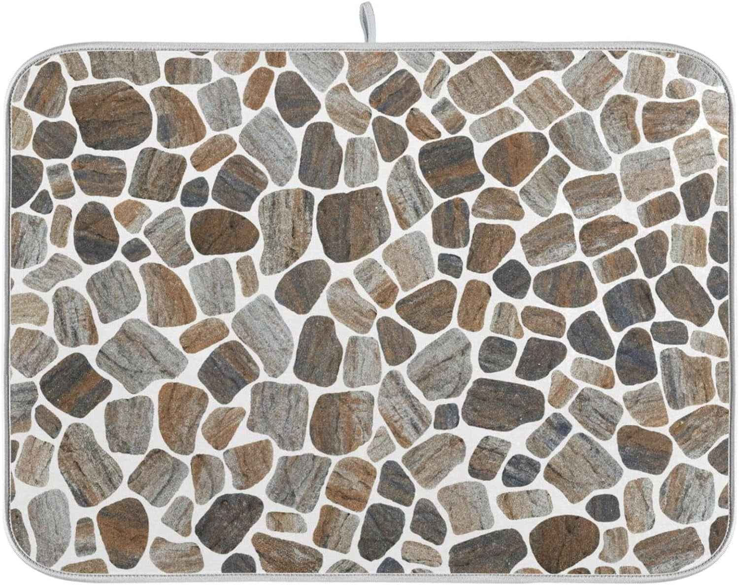 FREEAMG Dish Drying Mat for Kitchen Counter Cobblestone Pebbles Drying ...