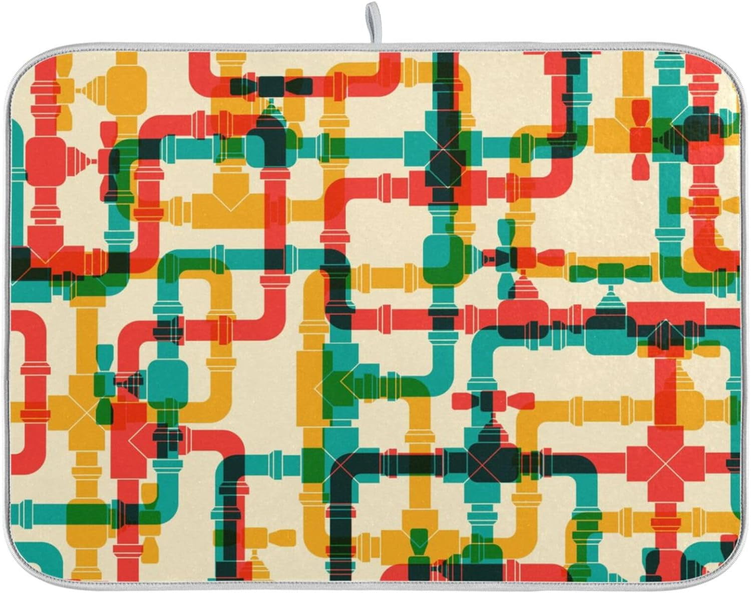 FREEAMG Dish Drying Mat for Kitchen Counter, Water Pipeline Drying Matt ...