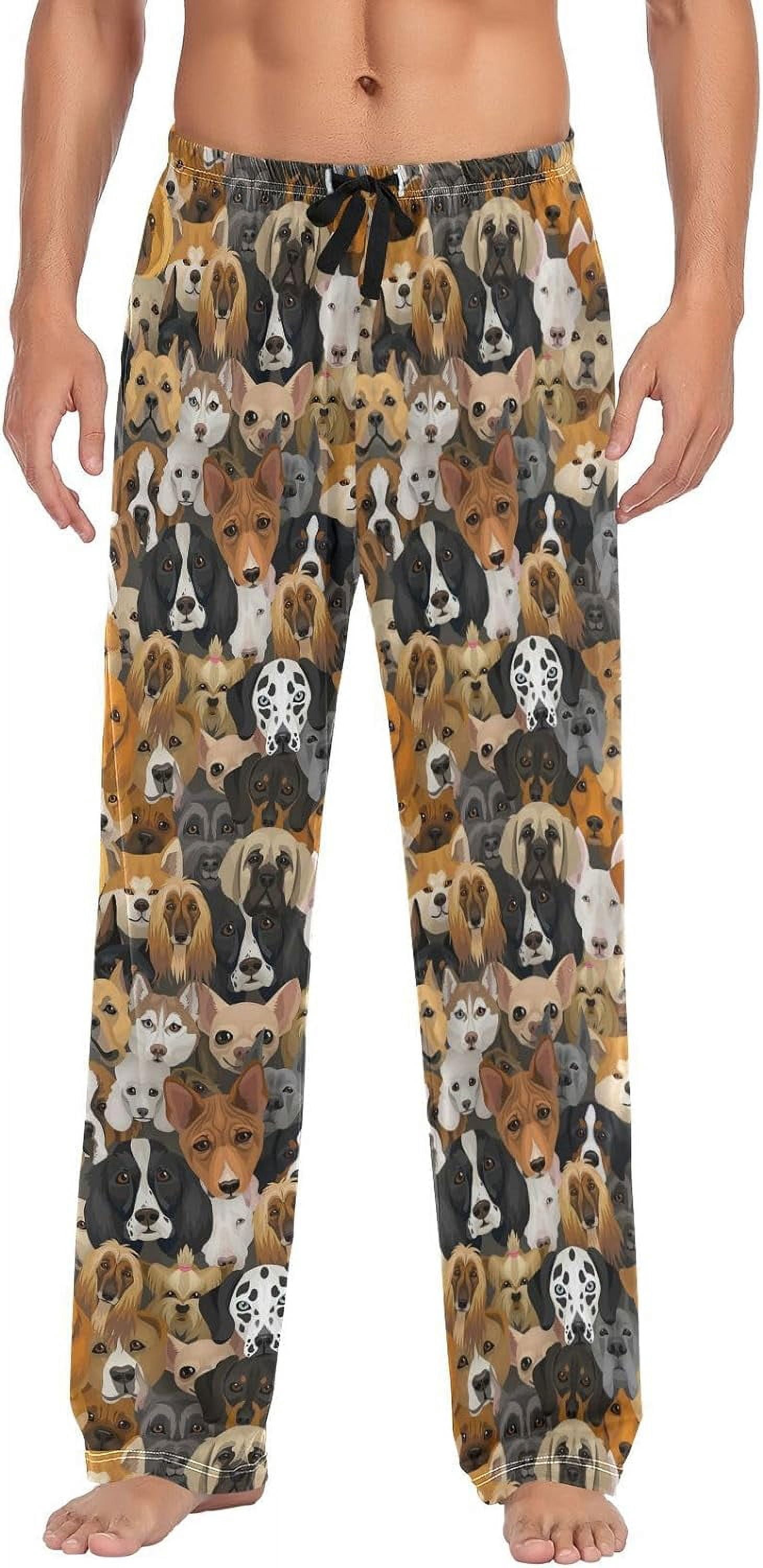 FREEAMG Dog Group Pattern Pajama Pants for Men, Men's Separate Bottoms ...
