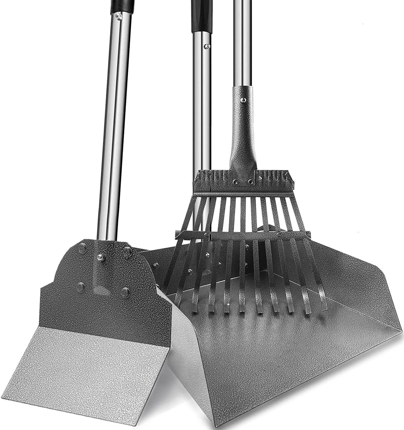 FREEAMG Dog Pooper Scooper, Tray Rake and Spade 3 Pack Poop Scoop ...