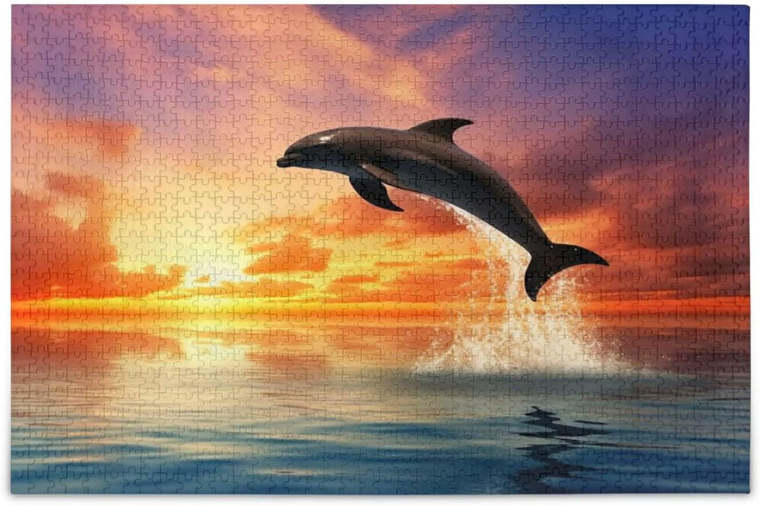 FREEAMG Dolphin Puzzles for Adults 500 Piece, Intellectual Educational ...