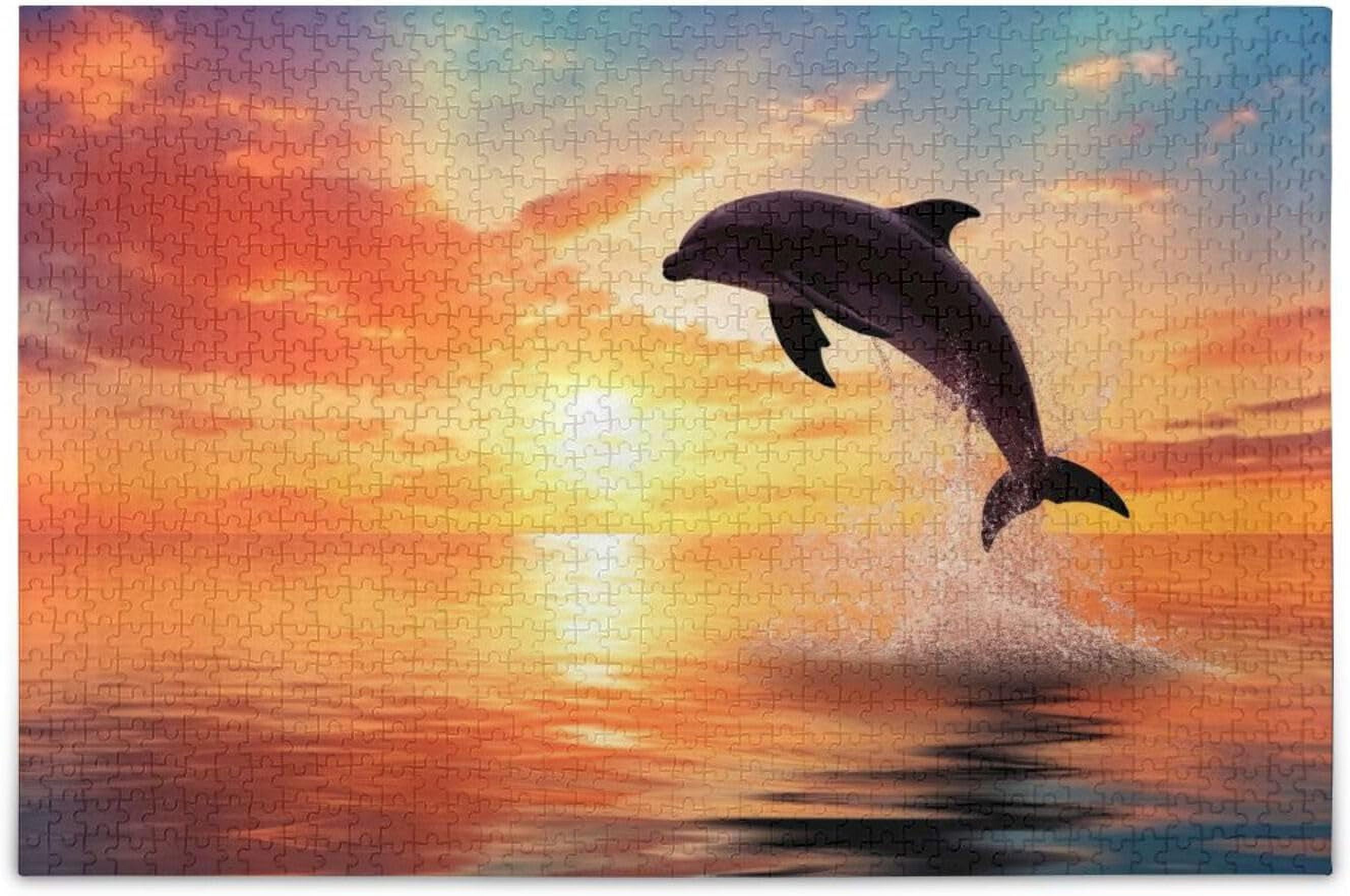 FREEAMG Dolphin Wooden Jigsaw Puzzles Intellectual Entertainment ...