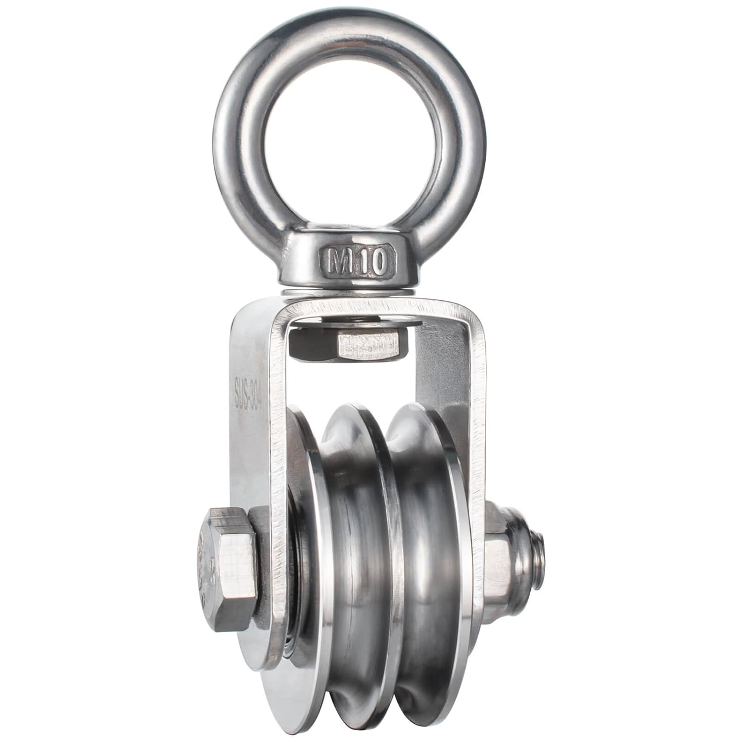 FREEAMG Double Cable Pulley Block Heavy Duty Stainless Steel 1 Pack ...