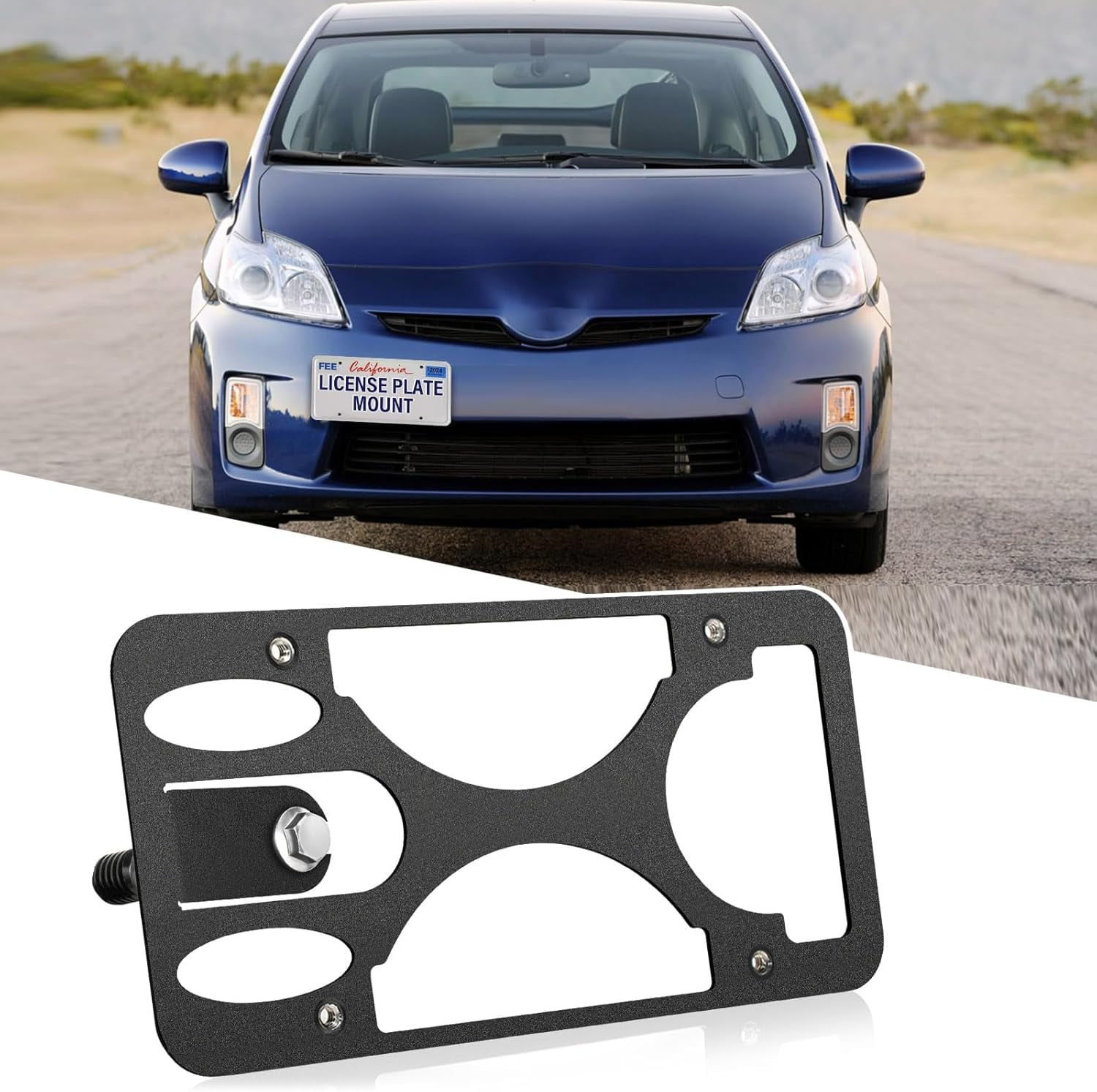 FREEAMG No Drill Front Bumper License Plate Mount Compatible with ta ...