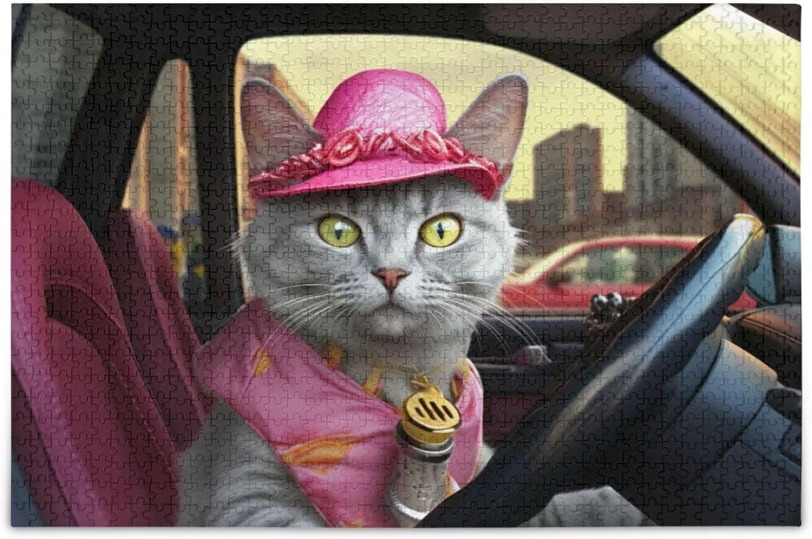 FREEAMG Driver Cat Wooden Jigsaw Puzzles Intellectual Entertainment ...