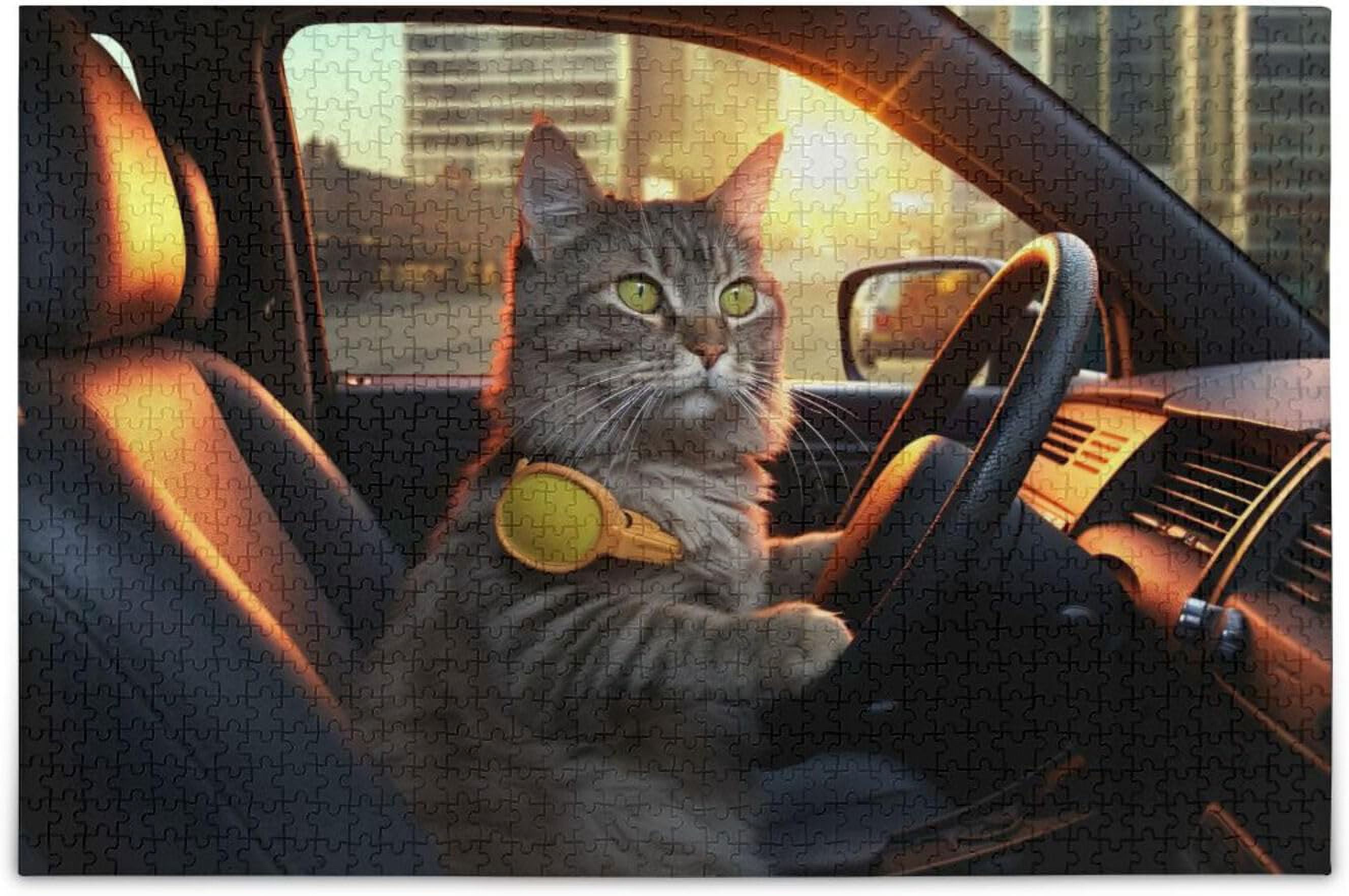FREEAMG Driver Cat Wooden Jigsaw Puzzles Intellectual Entertainment ...