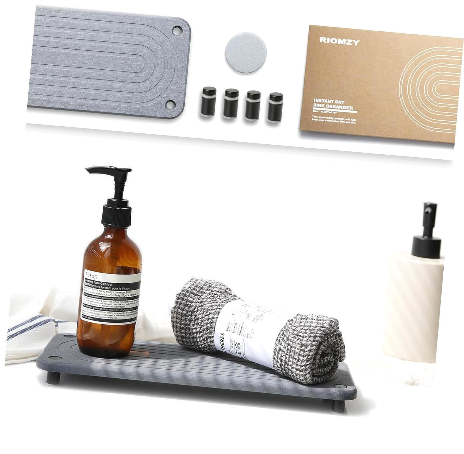 FREEAMG Dry Sink Caddy Organizer – Rapid Stone Drying Tray for Kitchen ...