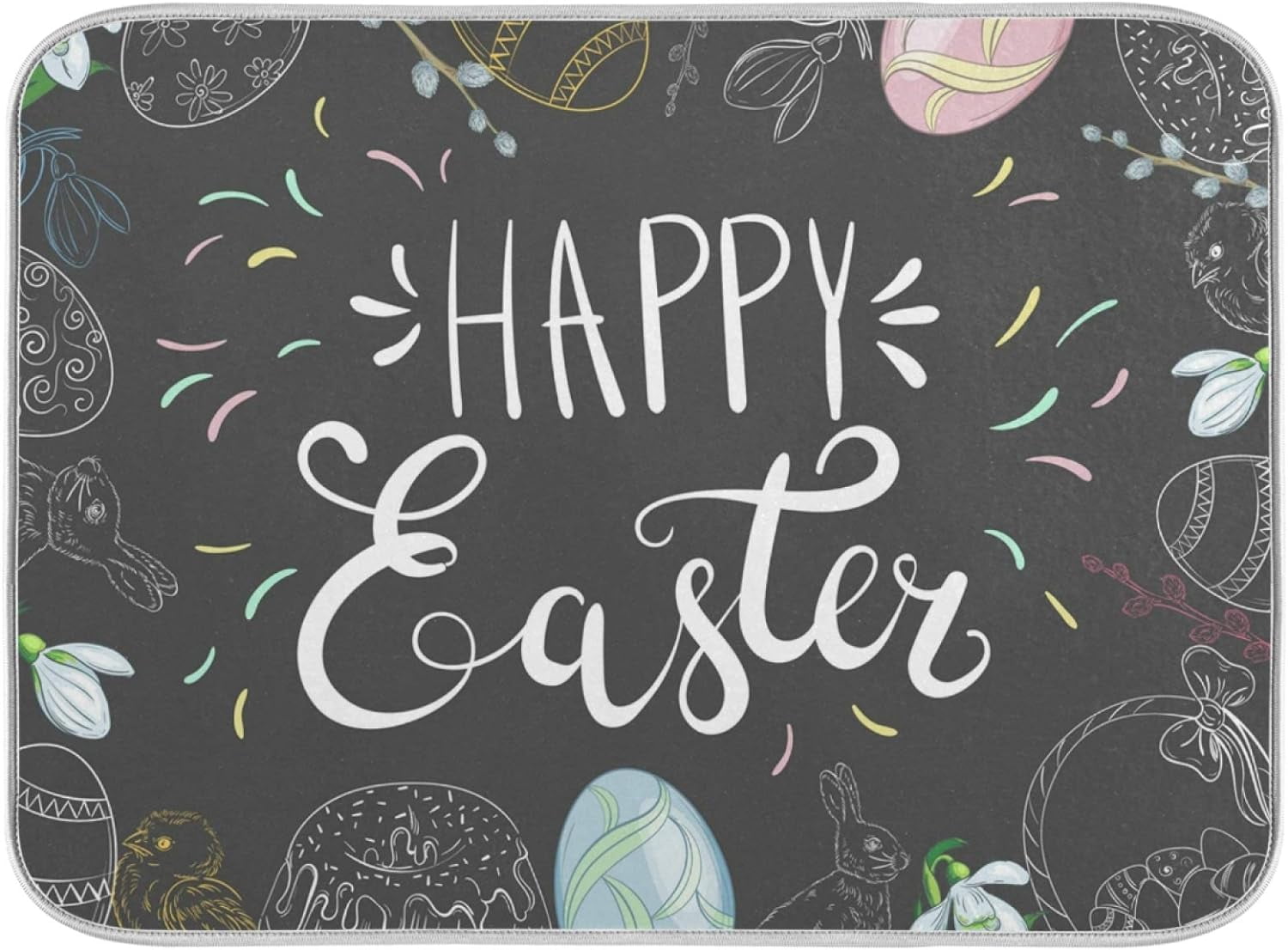 FREEAMG Easter Drying Mat for Kitchen Counter, Easter Eggs Waterproof ...