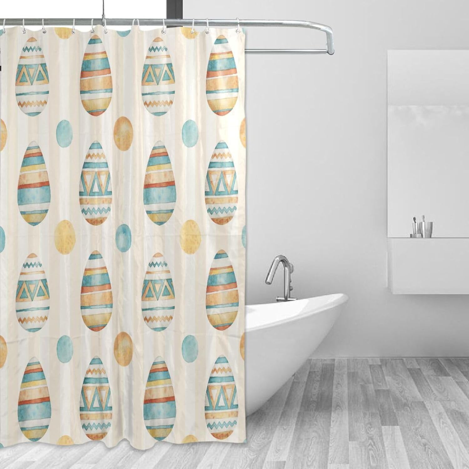 FREEAMG Easter Egg Shower Curtain, Waterproof Fabric Shower Curtains ...