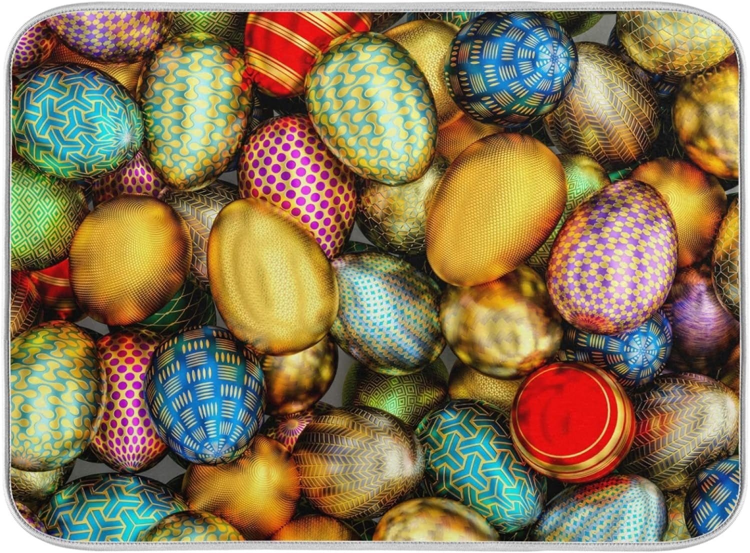 FREEAMG Easter Eggs Gorgeous Dish Drying Mat Kitchen Decor Countertop Protector 18"× 24 ...