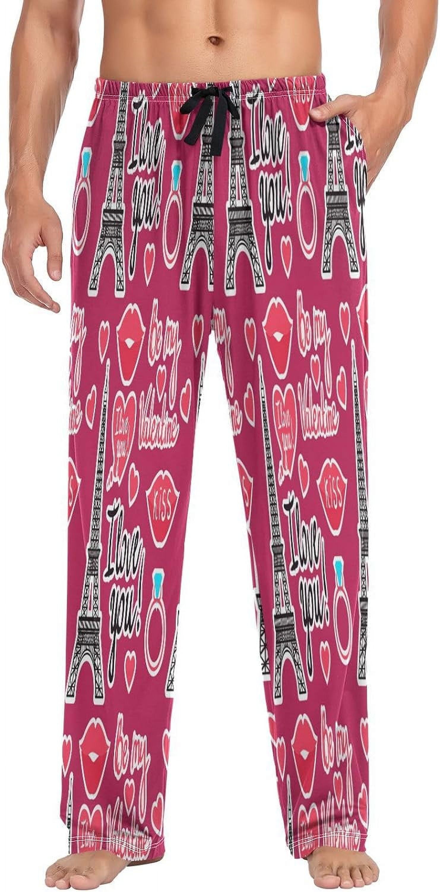 FREEAMG Eiffel Tower Pattern Pajama Pants for Men, Men's Separate ...