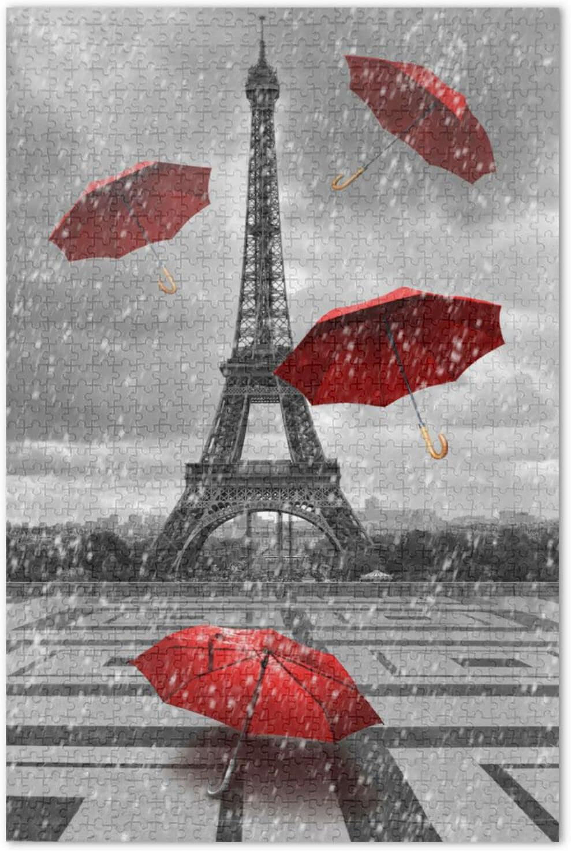 FREEAMG Eiffel Tower with Flying Umbrellas 1000 Piece Jigsaw Puzzle ...