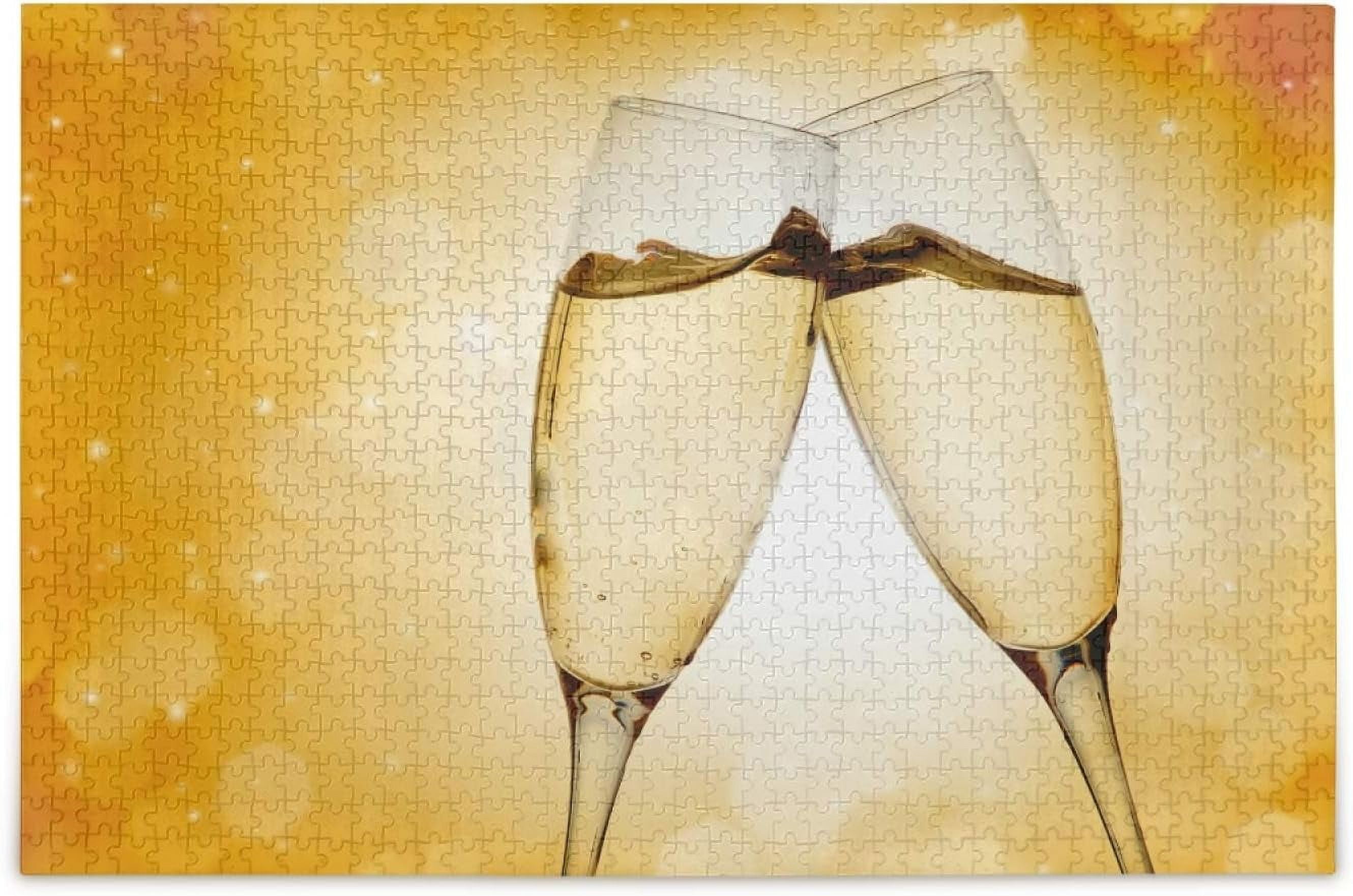 FREEAMG Elegant Champagne Glasses Puzzle for Adults 500 Piece Puzzles ...