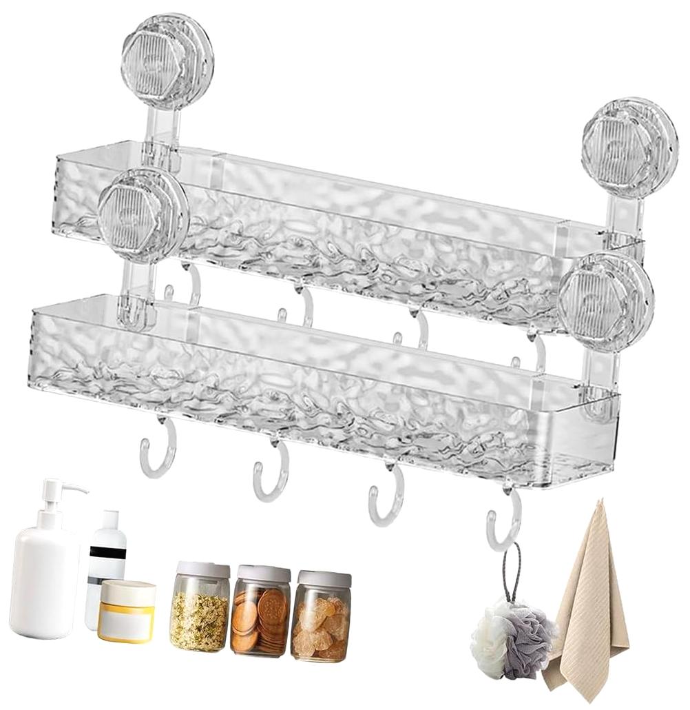 FREEAMG Enhanced Corrugated Suction Cup Storage Rack, No-Drill Wall ...