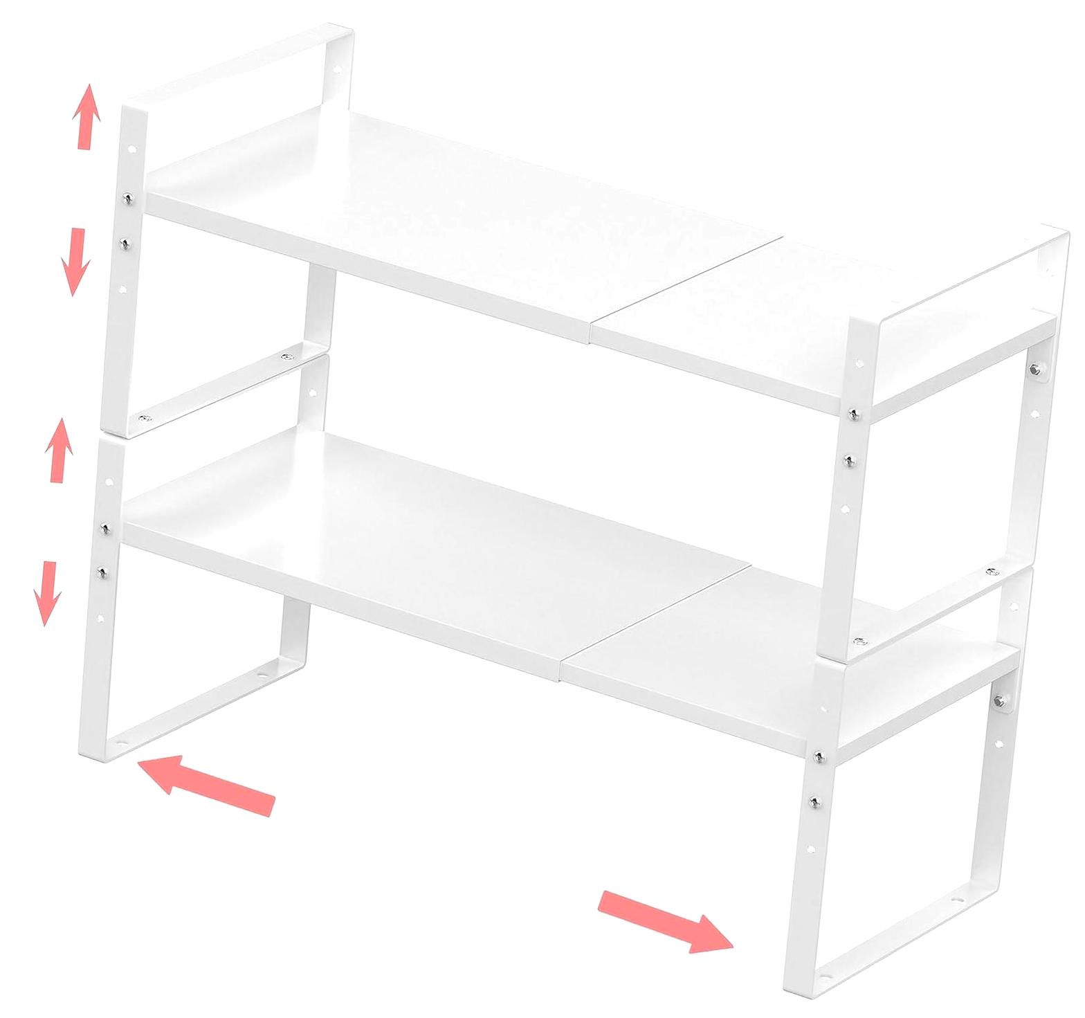 FREEAMG Expandable Stackable Spice Rack Cabinet Shelf Organizer in ...