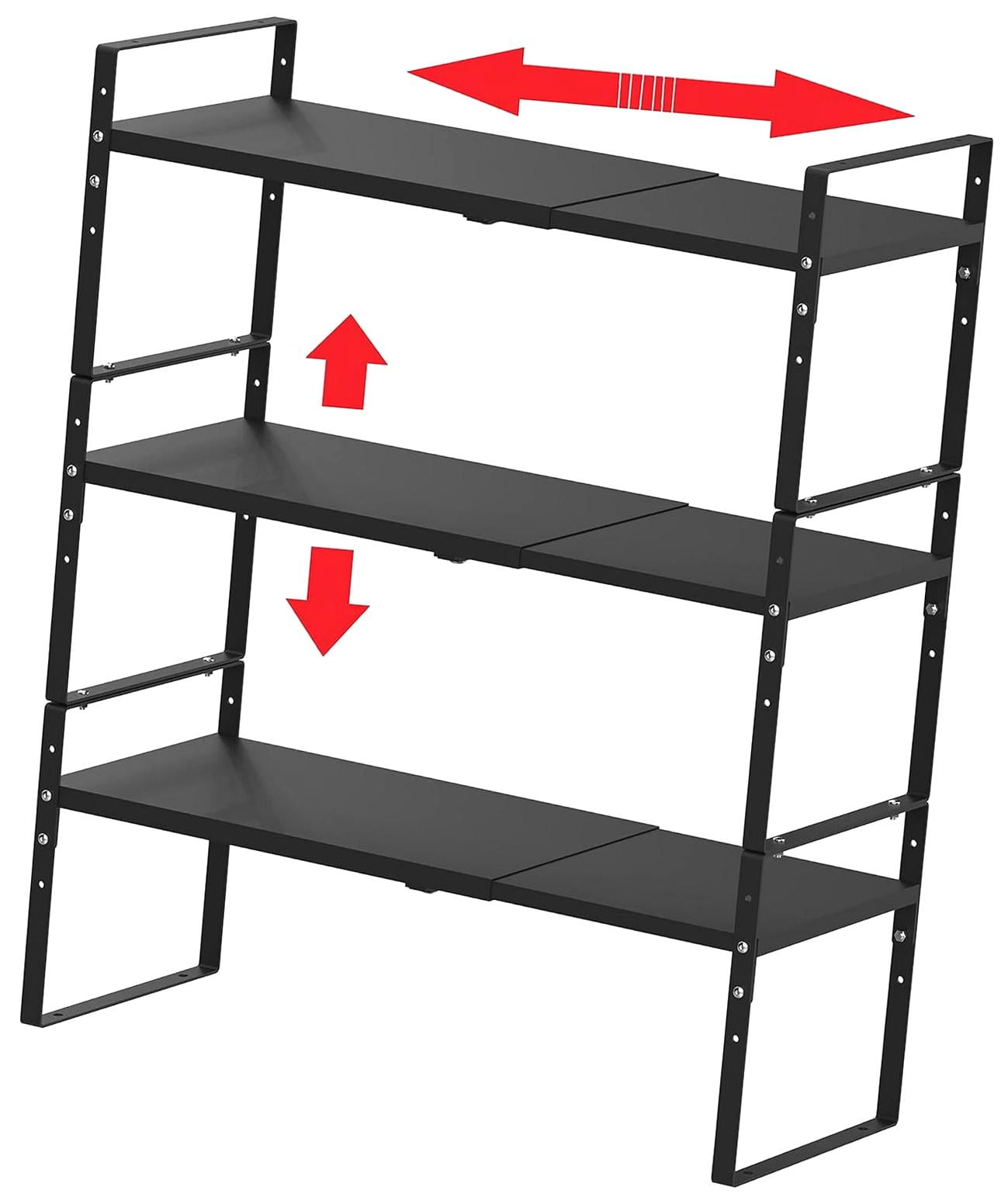 FREEAMG Expandable Stackable Spice Rack Cabinet Shelf Organizer in ...