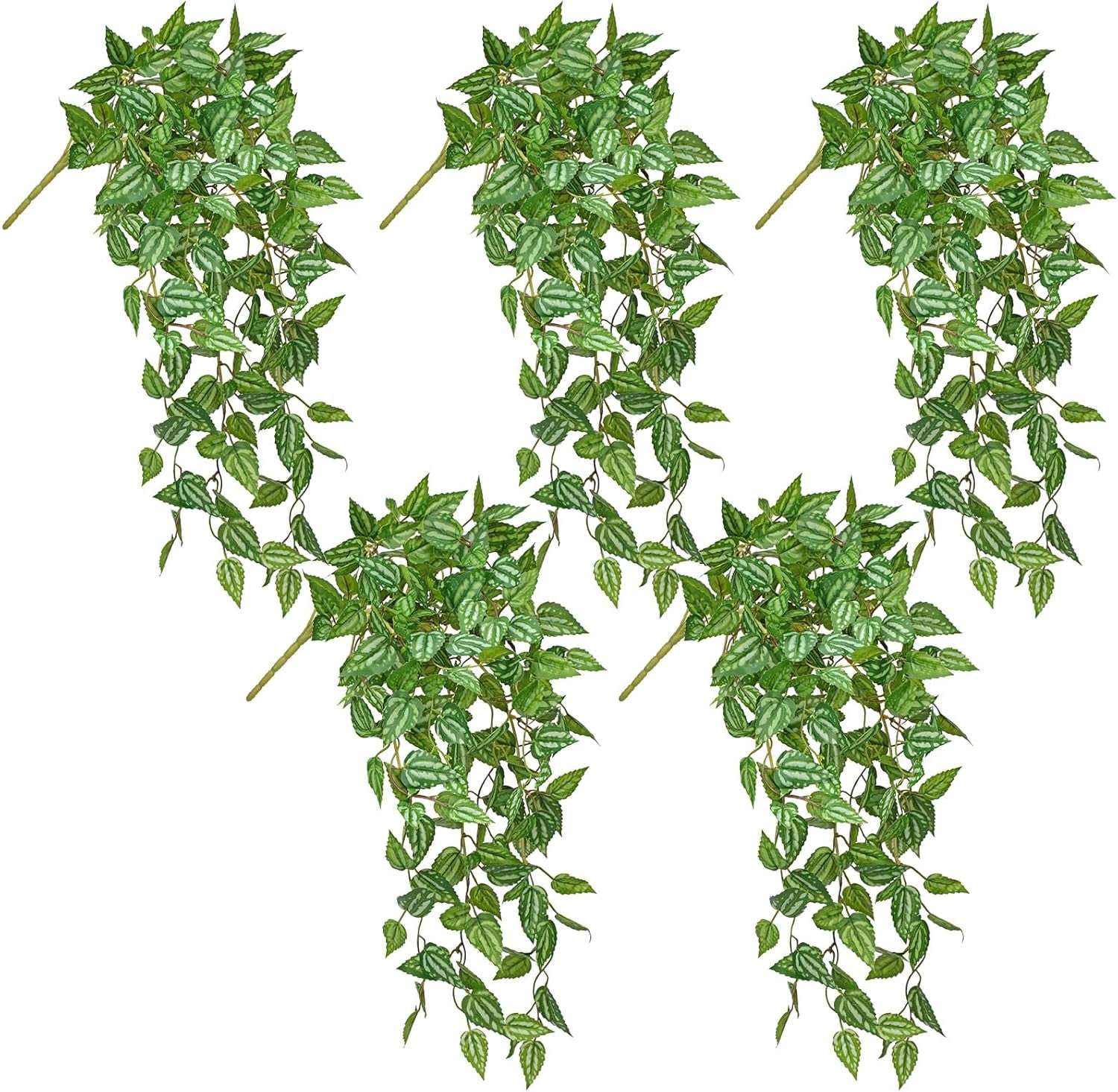 FREEAMG Fake Hanging Plants Articial Hanging Plants 22" Faux Peperomia ...