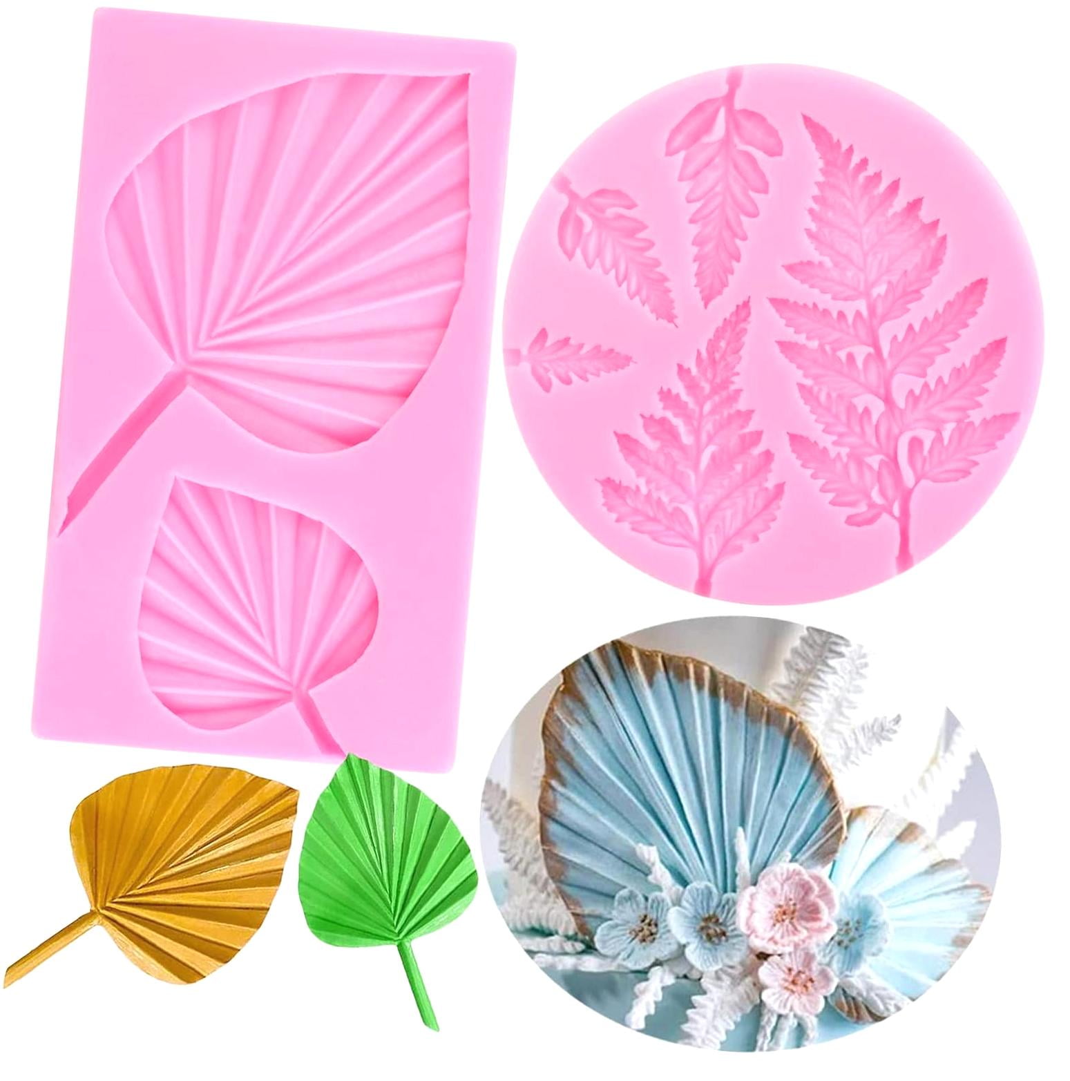 FREEAMG Fan Leaf Fondant Tropical Leaf Monstera Leaves Silicone Molds ...