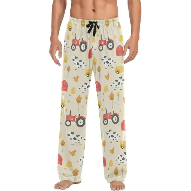 FREEAMG Farm Animals Cow Pajama Pants for Men, Men's Separate Bottoms ...
