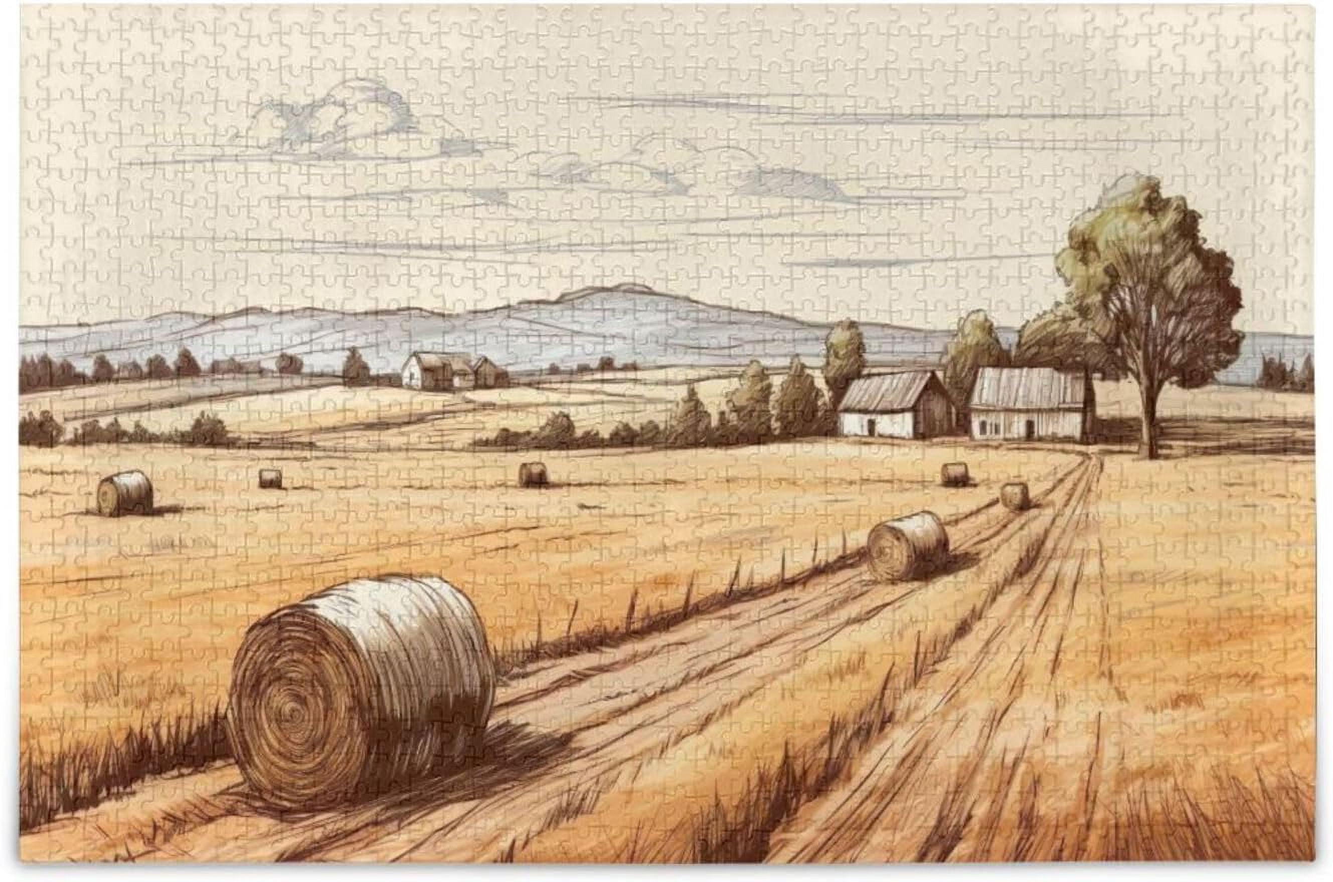 FREEAMG Farm Field Puzzle 1000 Pieces - Wooden Jigsaw Puzzles for ...