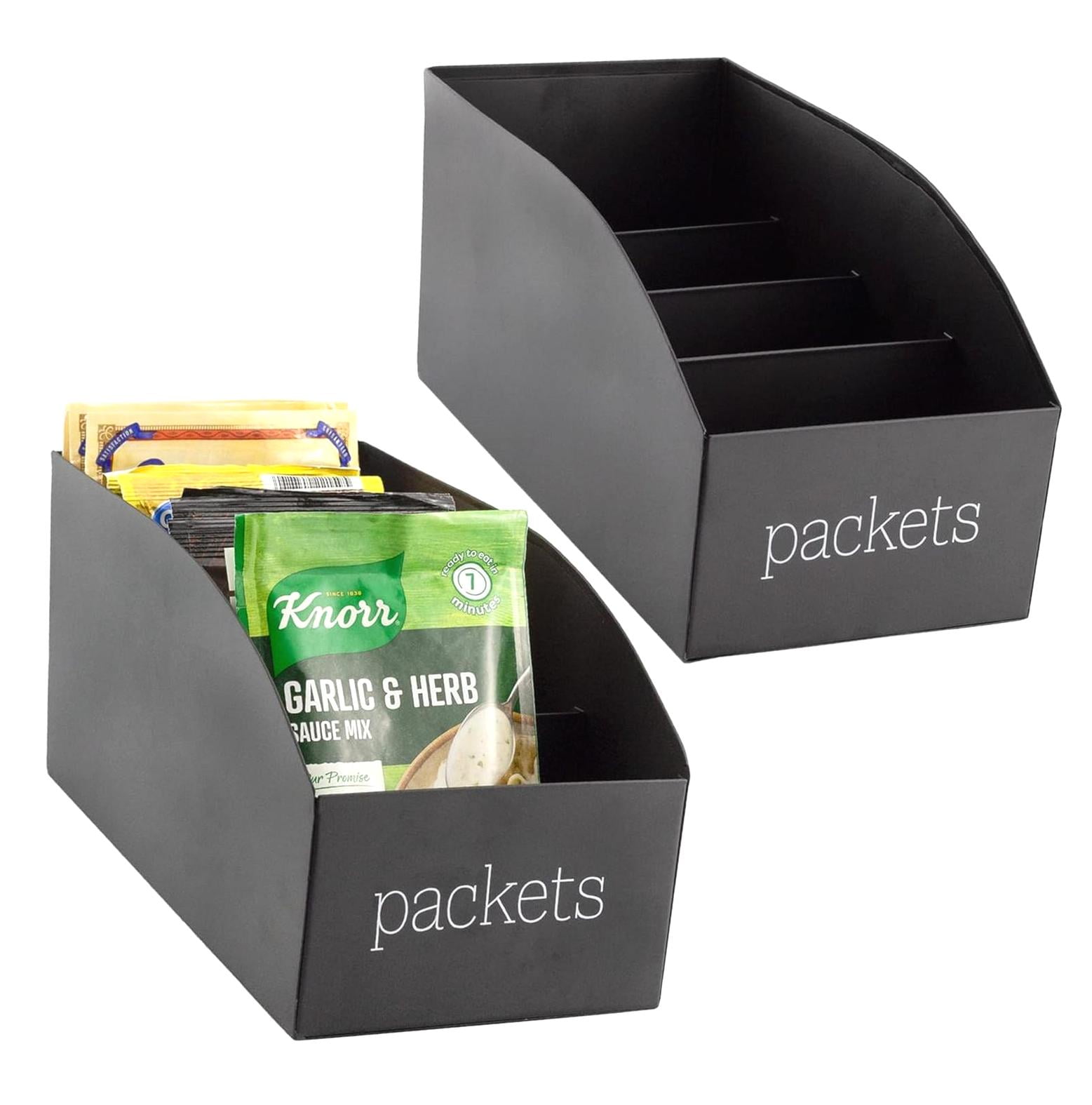 FREEAMG Farmhouse Food Packet Organizers (Set of 2, White); Pantry ...