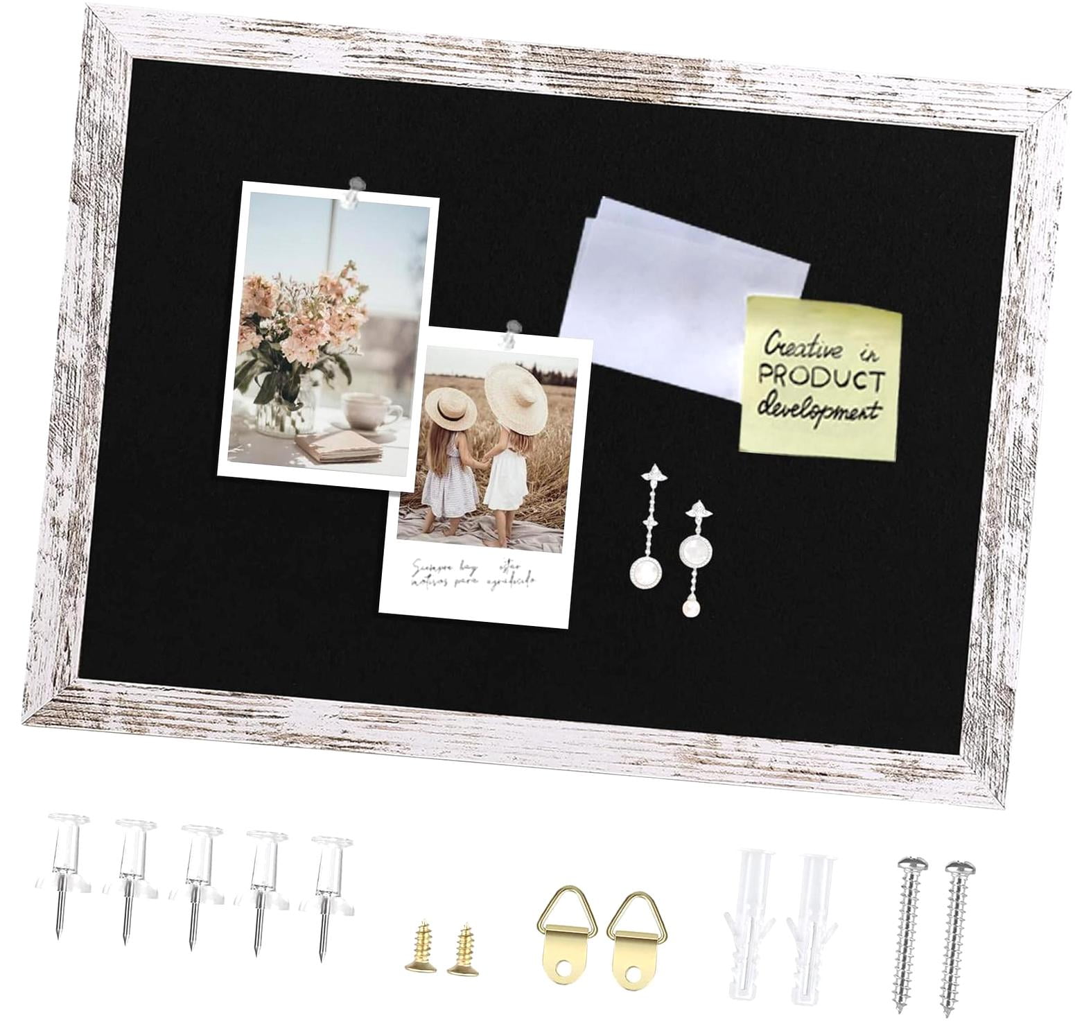 FREEAMG Felt Bulletin Board, Wall-Mounted Bulletin Board with Wood ...