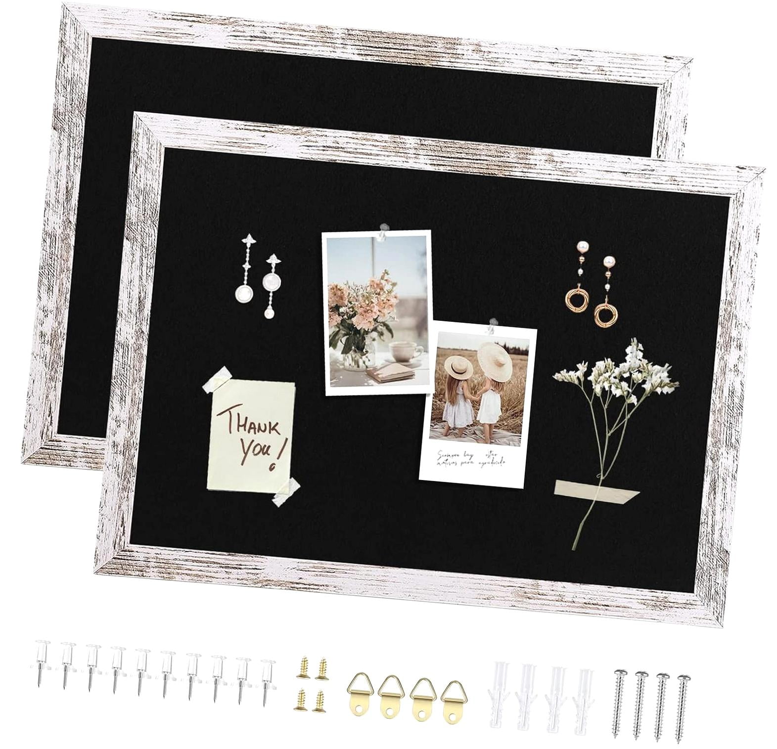 FREEAMG Felt Bulletin Board, Wall-Mounted Pin Board with Wooden Frame ...