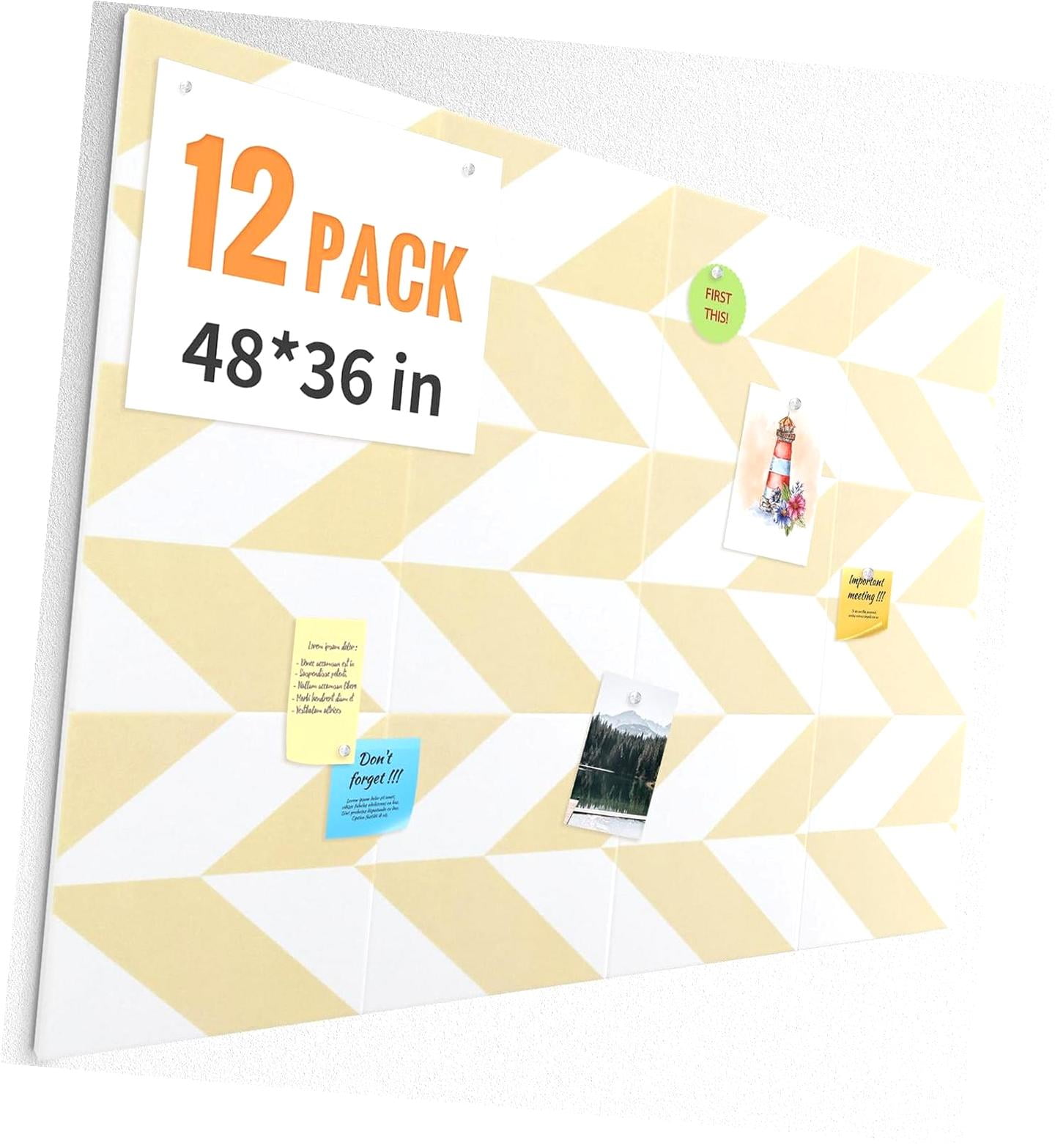 FREEAMG Felt Cork Board 48"x36", 12 Pack Large Bulletin Board with 50 ...