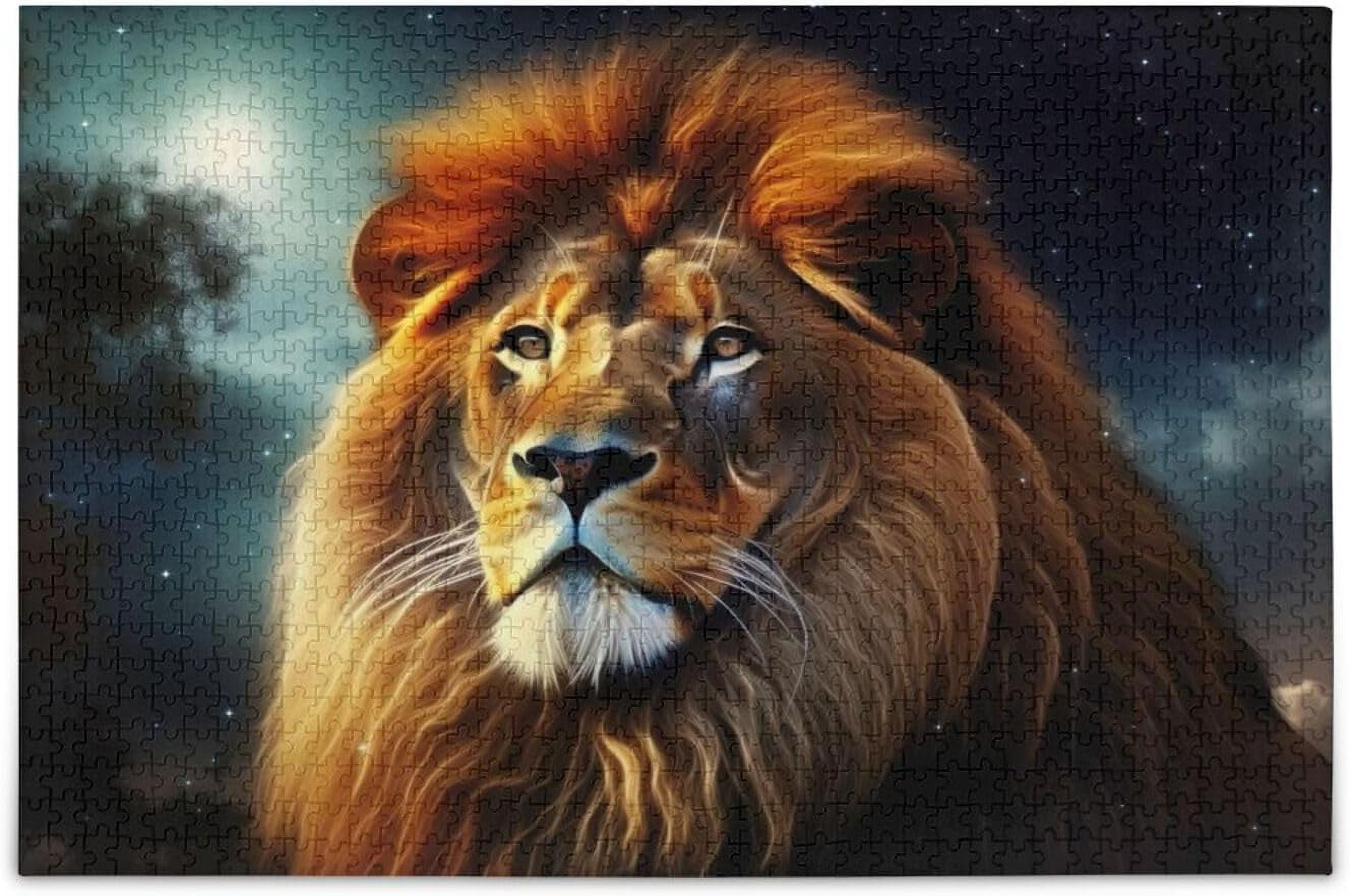FREEAMG Fierce Lion Jigsaw Puzzles for Adults 1000 Pieces ...