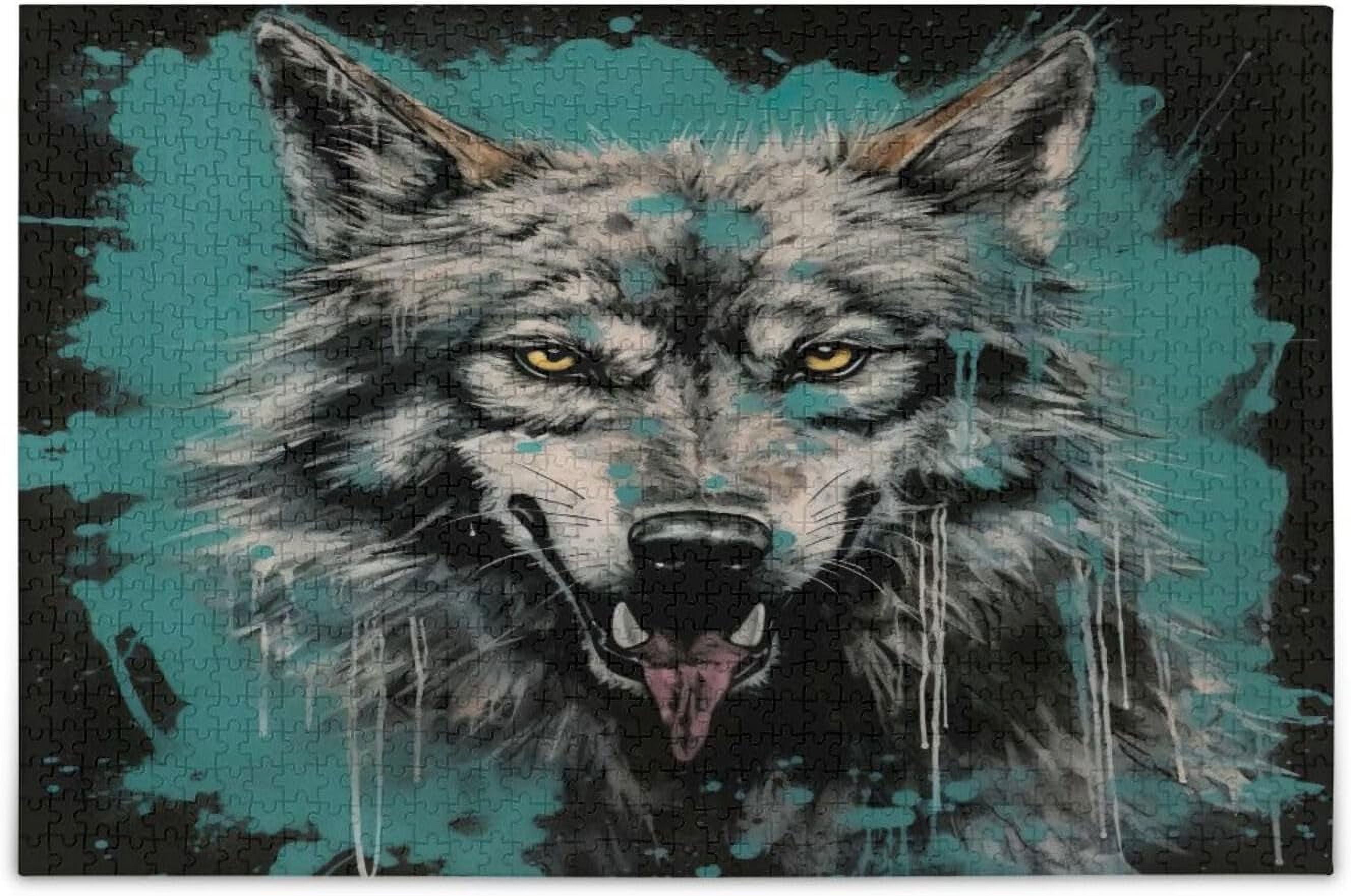 FREEAMG Fierce Wolf Jigsaw Puzzles for Adults 1000 Pieces ...