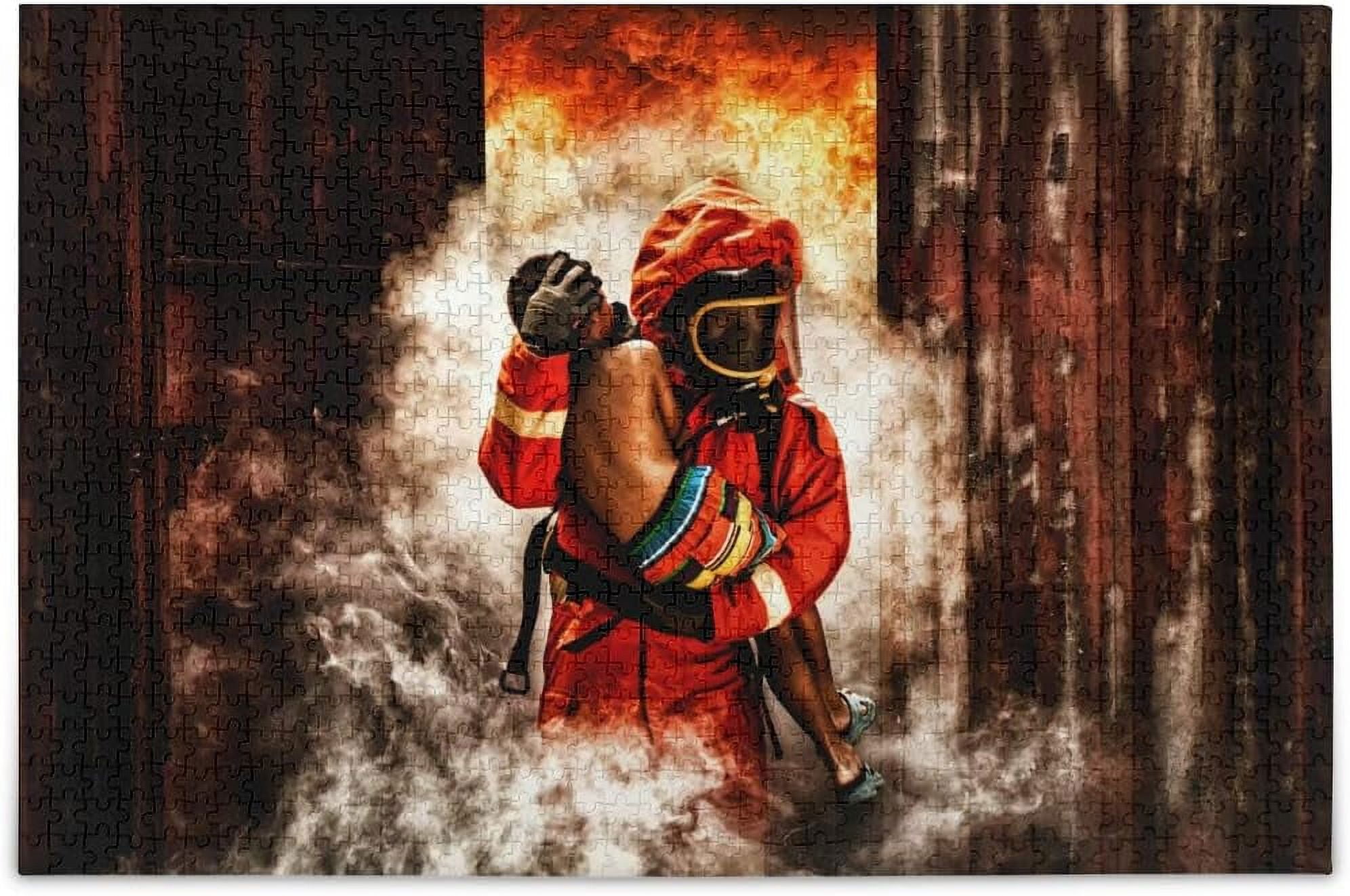 FREEAMG Fireman Firefighter Rescue Boy Child Fire Flame Burning ...