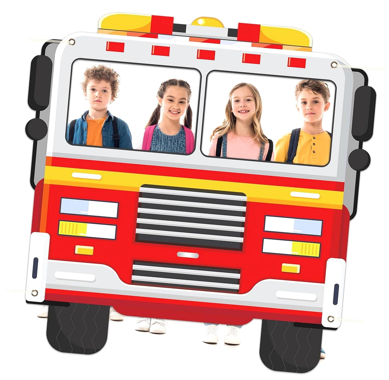 FREEAMG Firetruck Shaped Photo Prop Selfie Frame Party Decor 59 x 59In ...