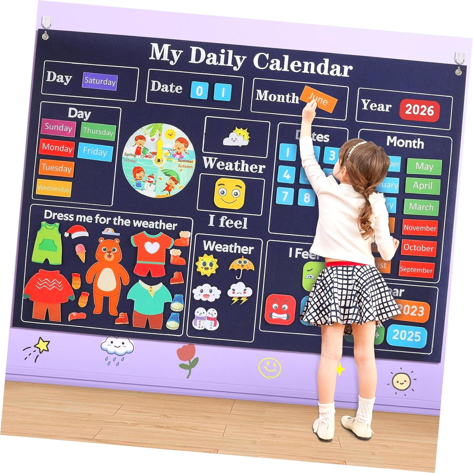 FREEAMG My First Daily Calendar-Preschool Classroom Essentials, Circle ...