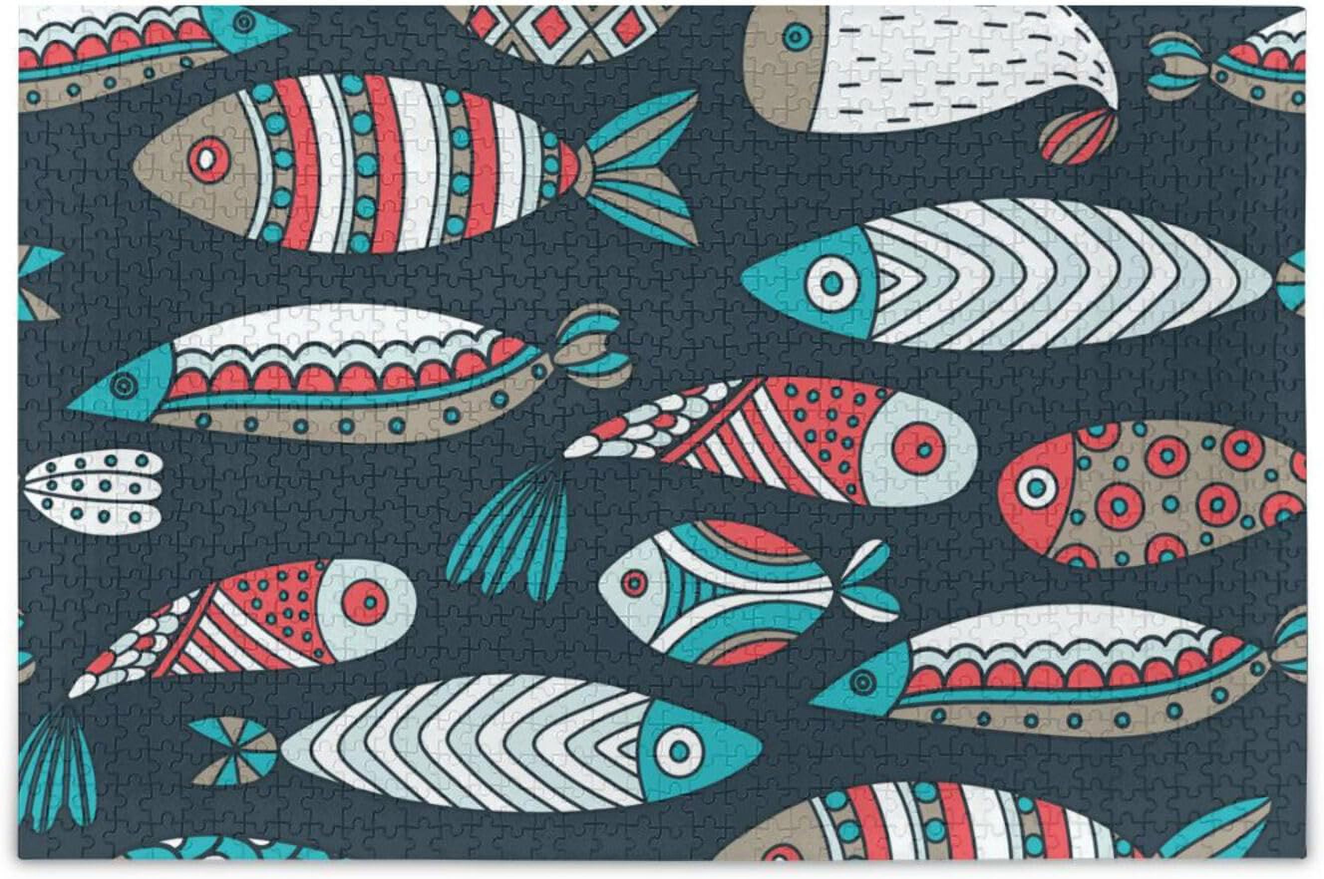 FREEAMG Fish Jigsaw Puzzle for Adults Teens Kids, 500 Pieces Wooden ...