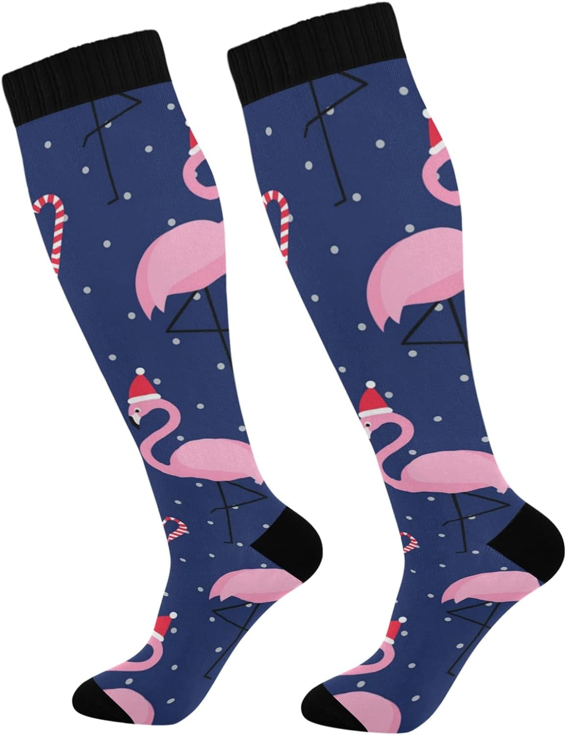 FREEAMG Flamingo Compression Socks for Men & Women Knee High Stockings ...