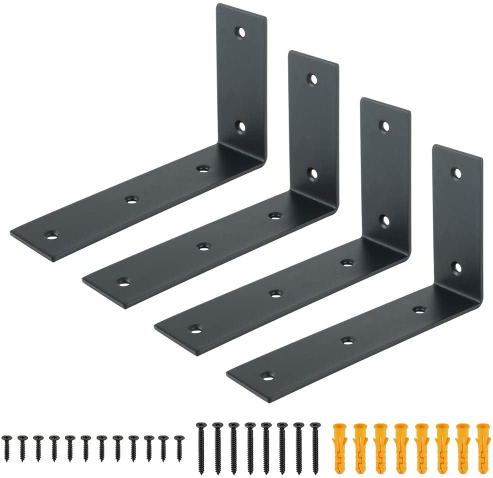 FREEAMG Floating Shelf Brackets Heavy Duty L-Shaped Wall Brackets ...