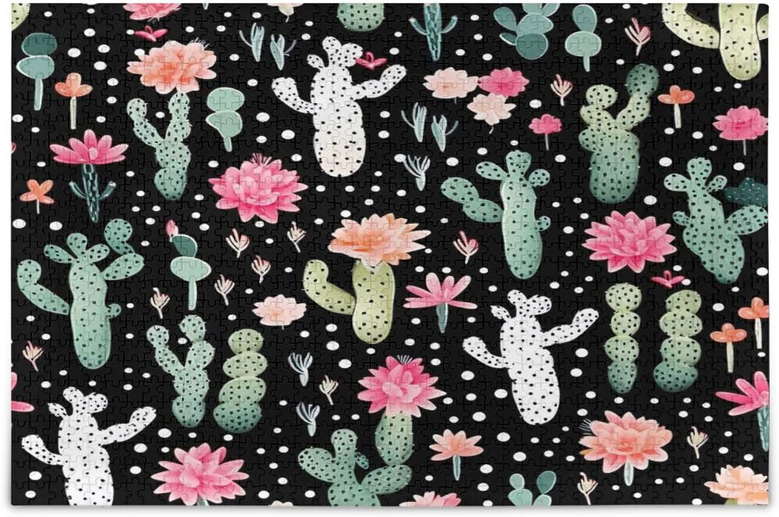 FREEAMG Floral Cactus Jigsaw Puzzles for Adults 1000 Piece, Puzzles for ...