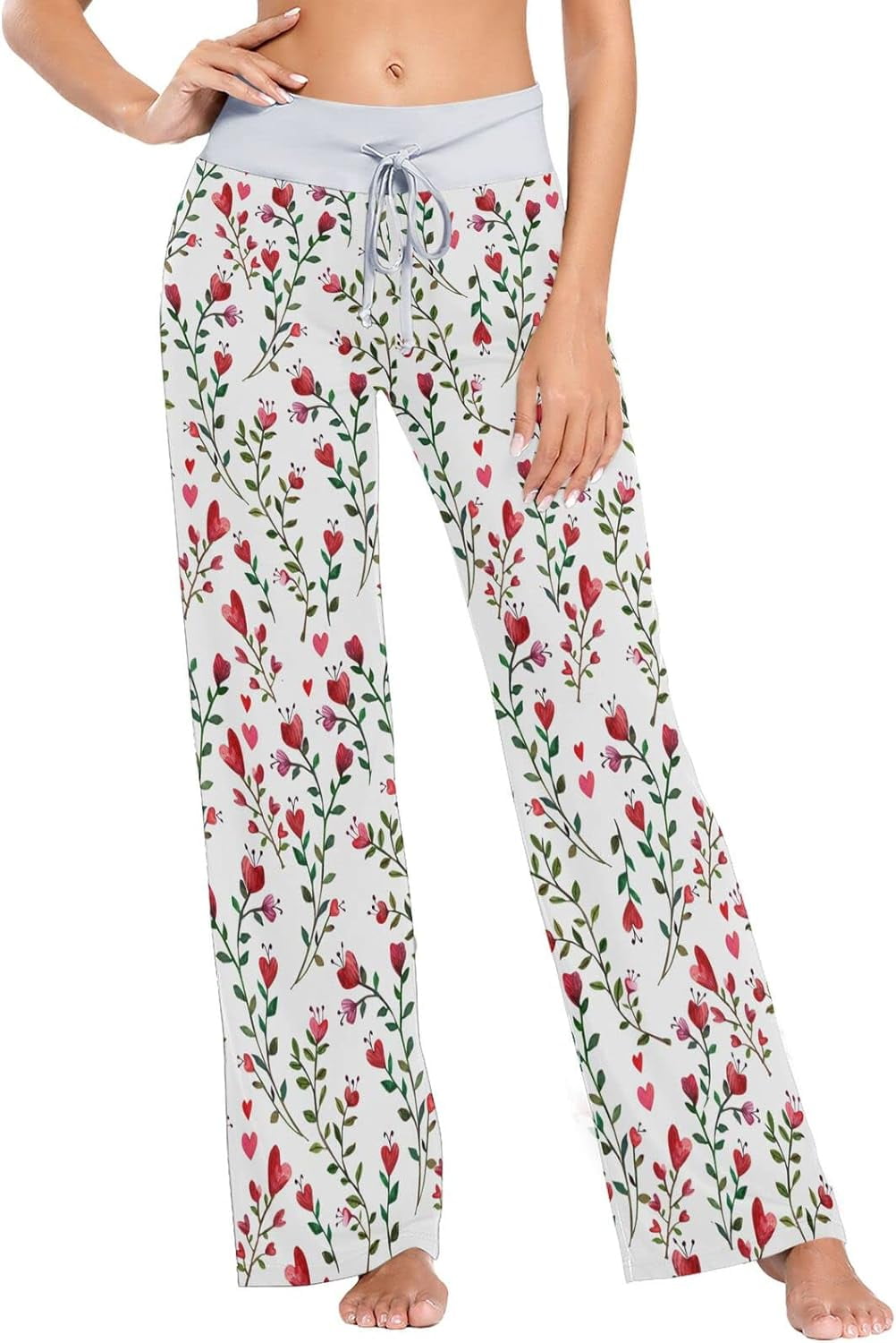 FREEAMG Floral Pajama Pants for Women Spring Summer Autumn Sleepwear ...