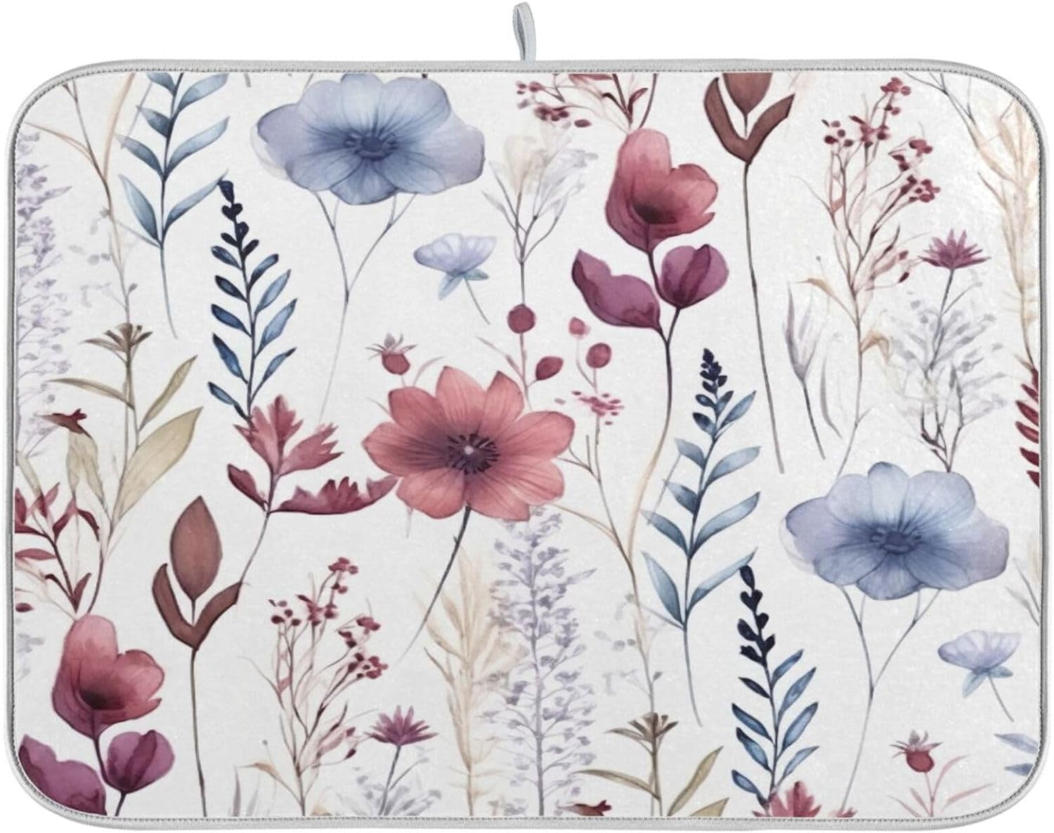 FREEAMG Floral Pattern Dish Drying Mats Tableware Absorption Water Mat ...