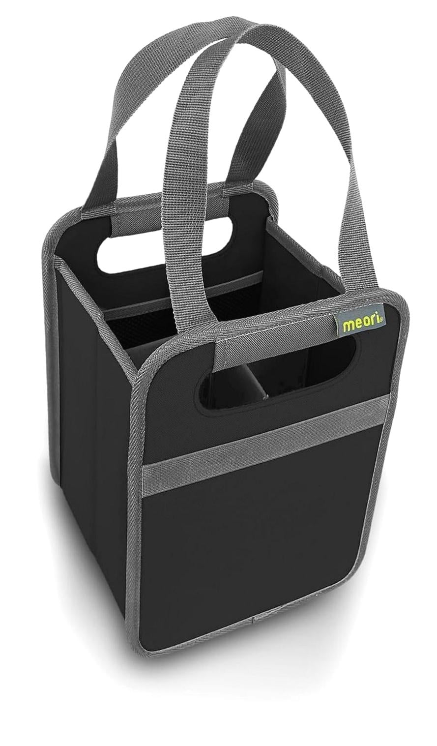 FREEAMG Foldable 4 Bottle Tote Lava Black Organize Crate Glass Dividers ...