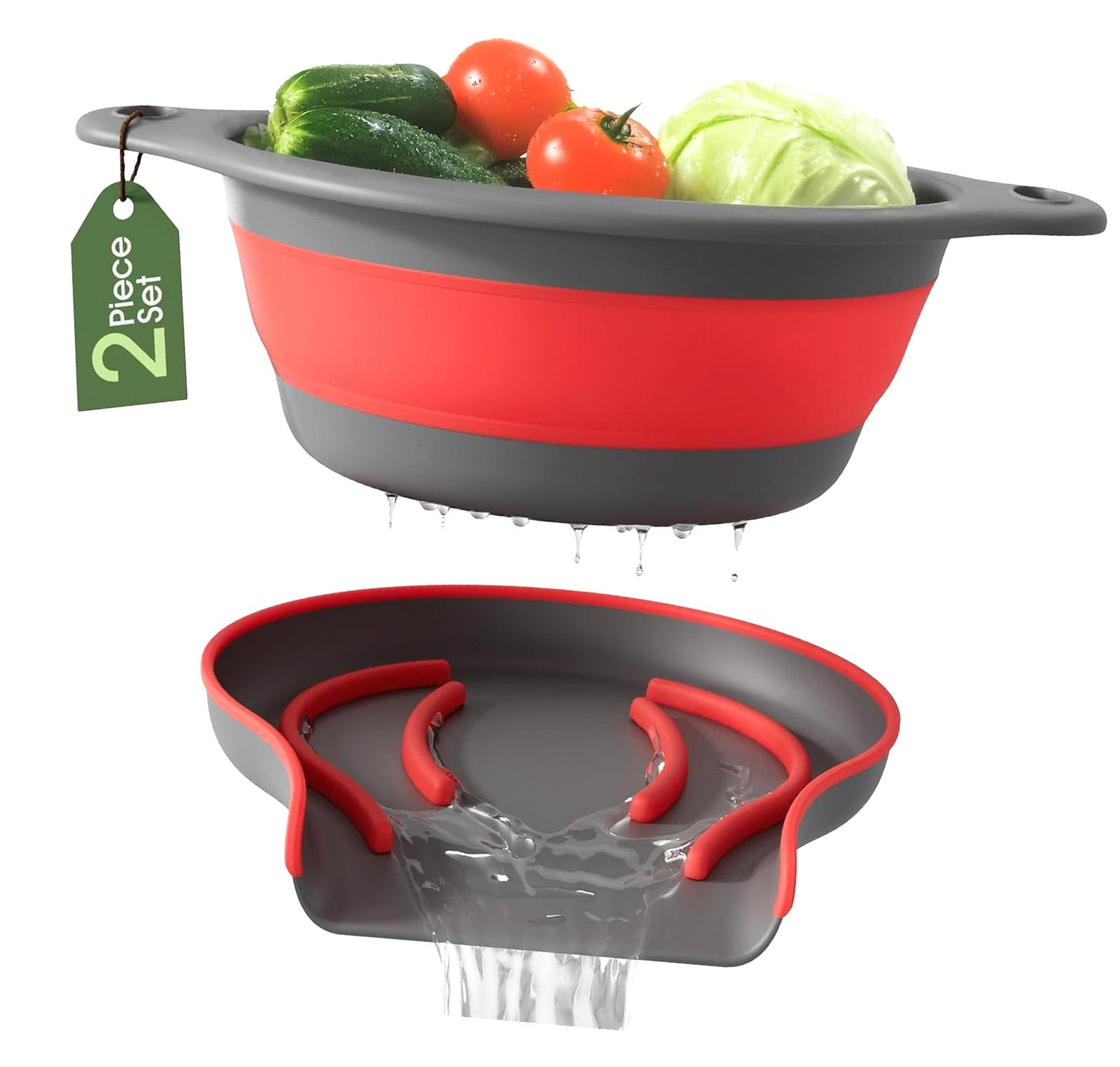FREEAMG Foldable Colander Strainer, Comes With Over-Sink Countertop ...