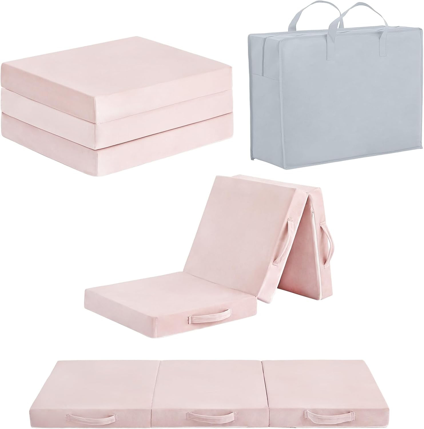FREEAMG Foldable Floor Mattress for Kids, Toddler Washable Tri Folding ...